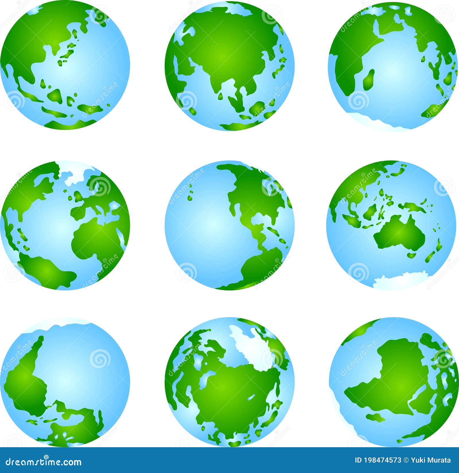 Illustration of a Round Gradation Earth Set Stock Vector - Illustration ...