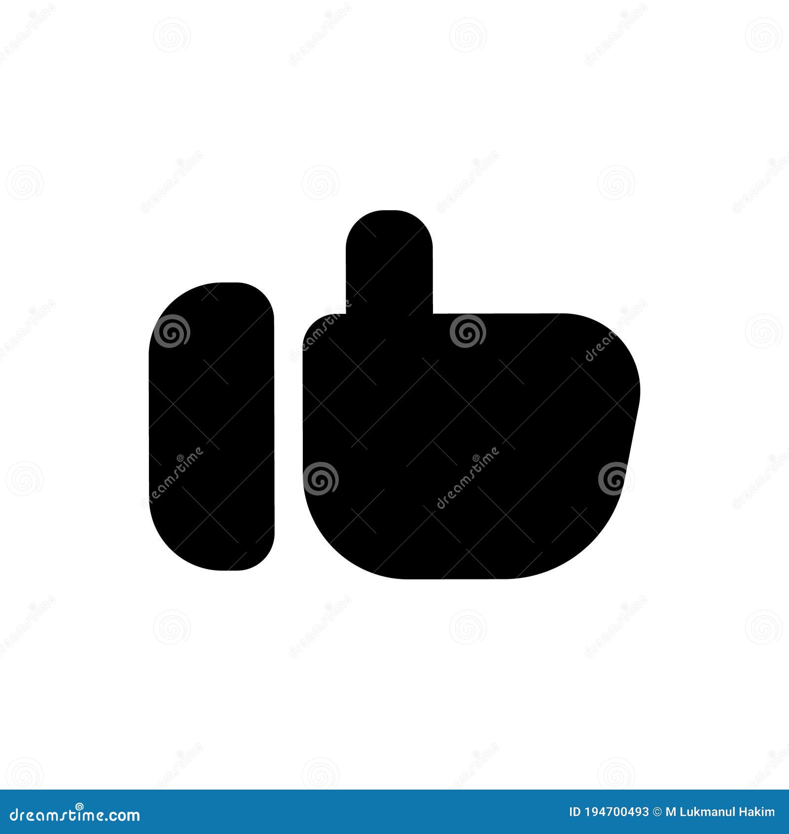 Illustration Icon Like - Vector Thumb Up in Black Stock Vector ...