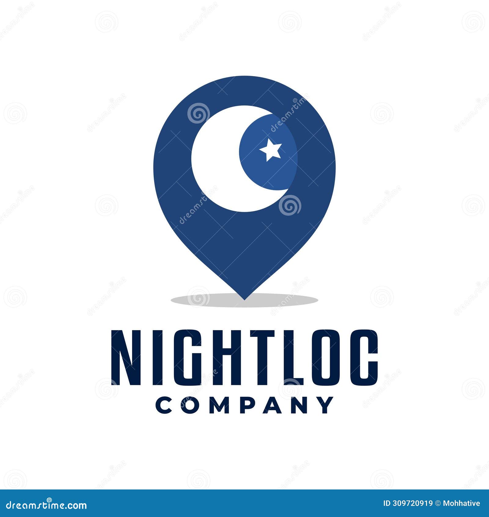 Illustration of a Icon Location Logo with a Moon and Star Inside ...