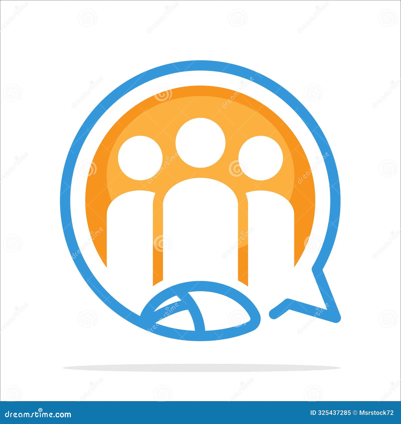 Illustration Icon with Online Community Communication Media Concept ...