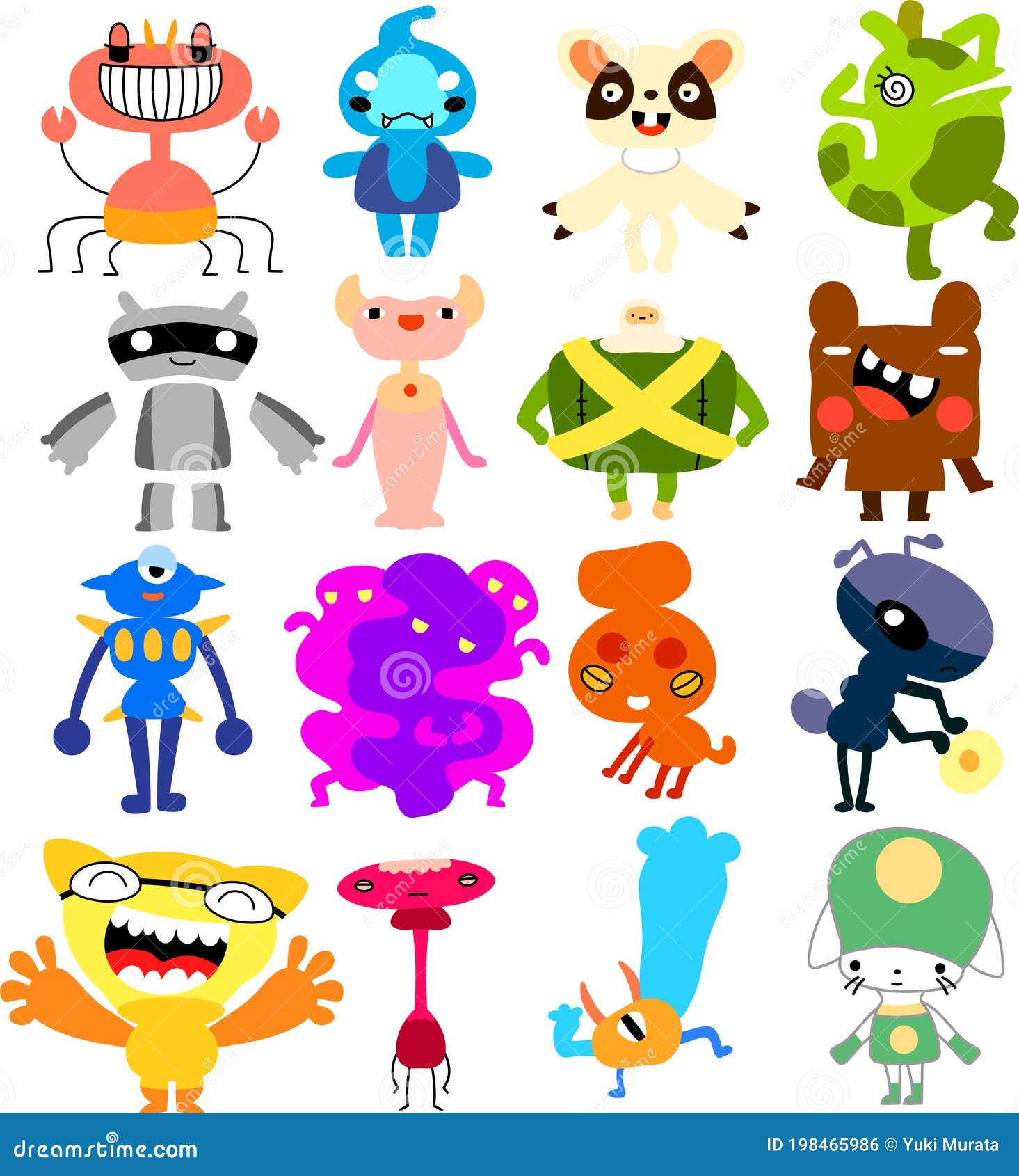 Comic Pop Monster Vector Set Stock Vector - Illustration of decoration ...