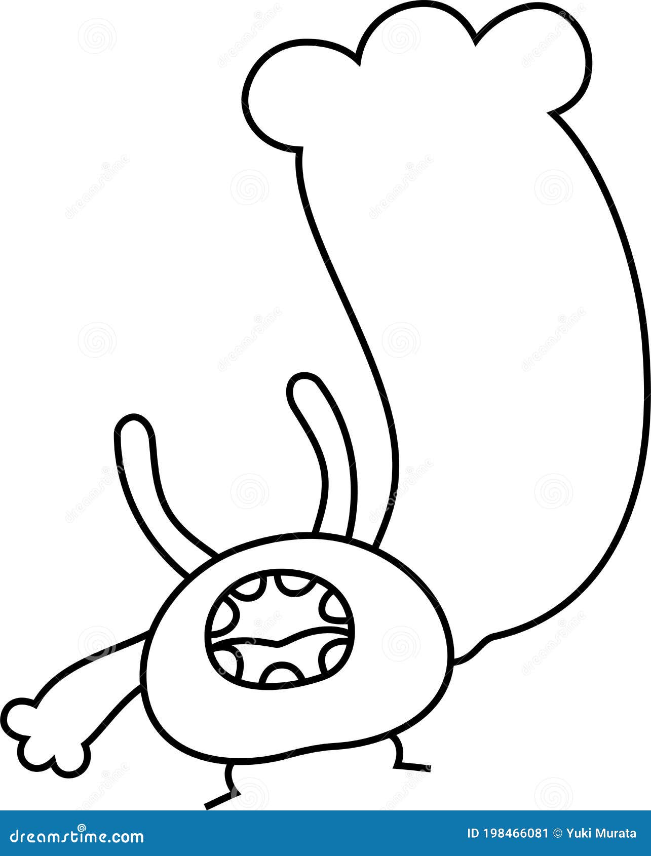 White Comic Tiny Monster Vector Stock Vector - Illustration of fool ...