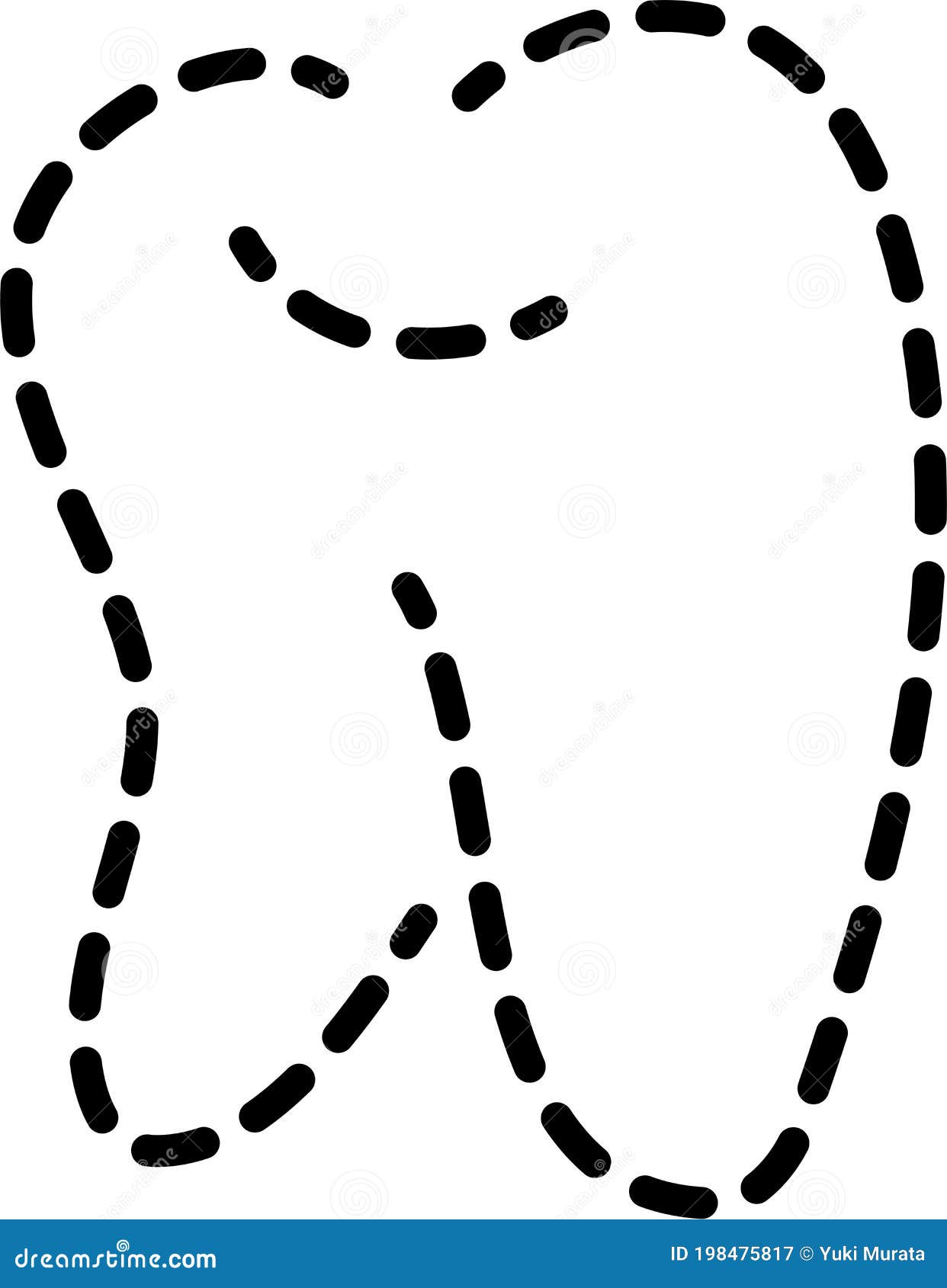 Dot Line drawing of tooth stock vector. Illustration of natural - 198475817