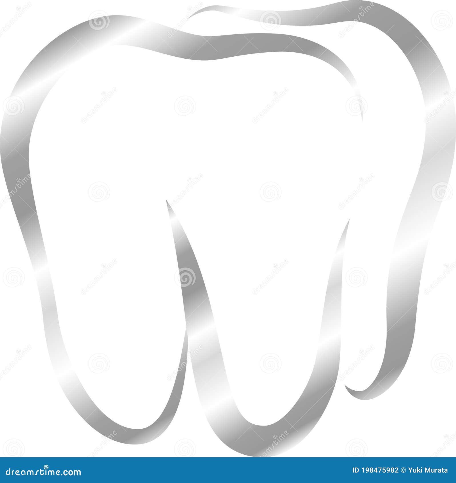 Silver Line Drawing of Tooth Stock Vector - Illustration of dentist ...