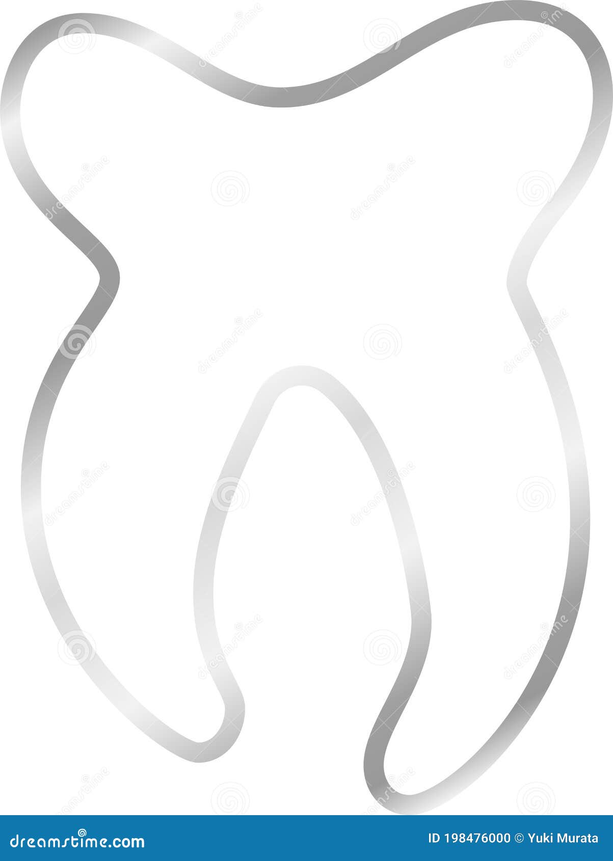 Silver Simple Line Drawing of Tooth Stock Vector - Illustration of ...
