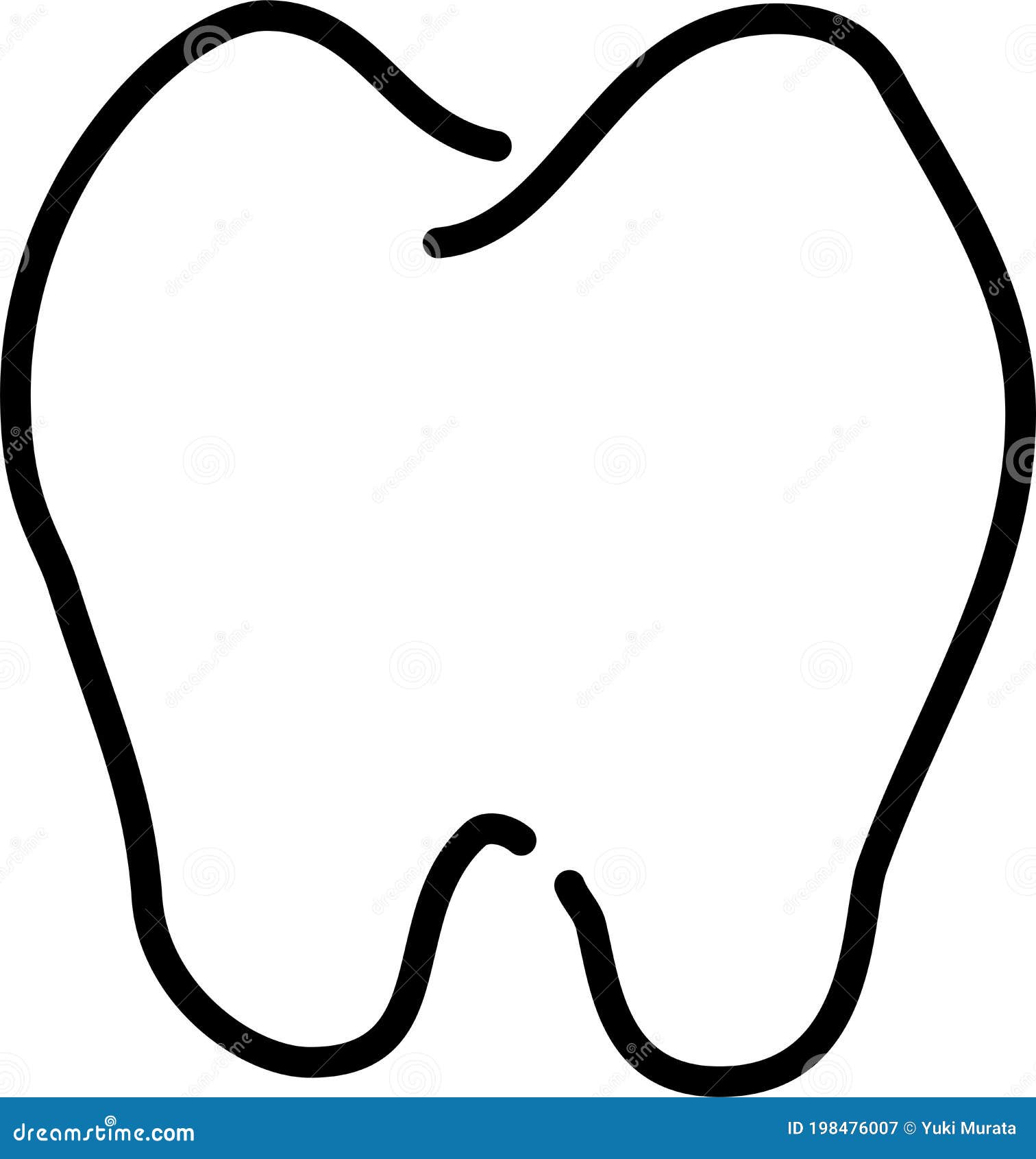 Simple Line Drawing of Tooth Stock Vector - Illustration of cute ...