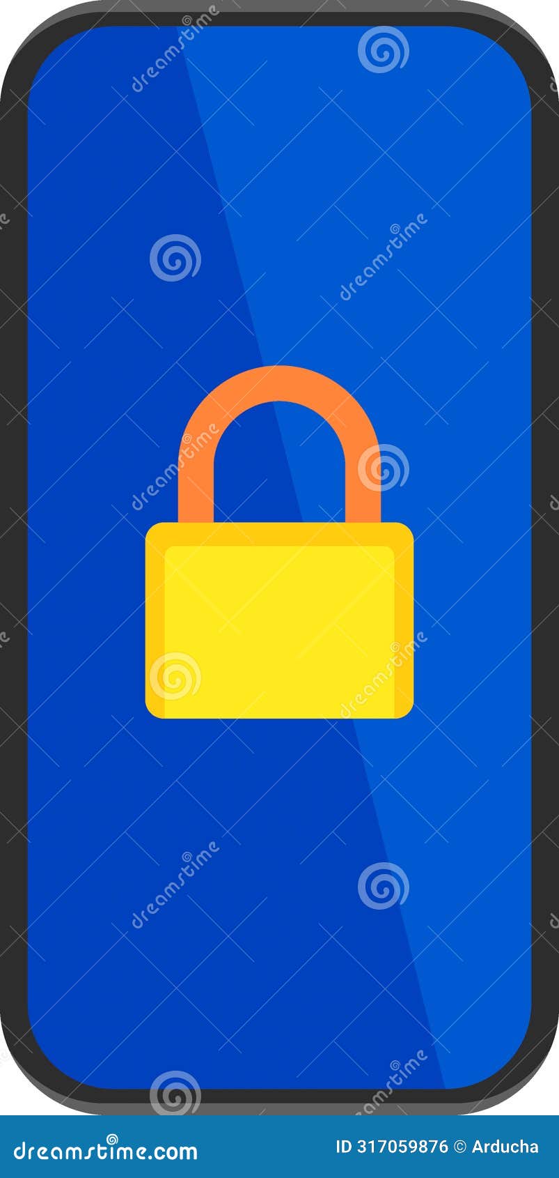 Illustration of the Icon Symbol for Privacy and Phone Security, Display ...