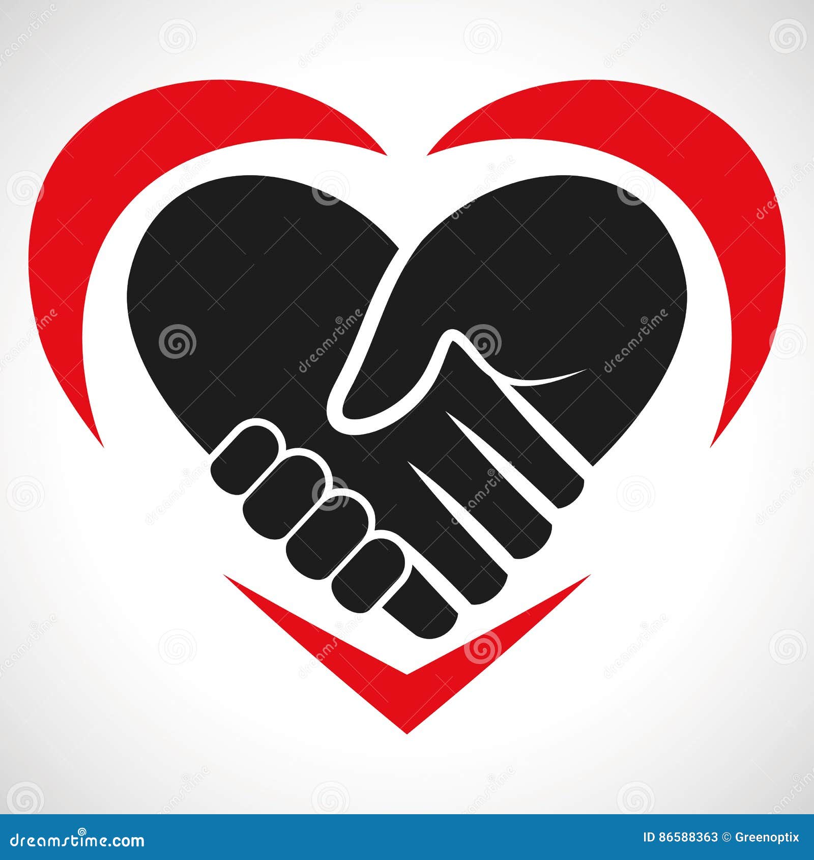 Illustration Icon Vector Heart Handshake Stock Vector - Illustration of ...