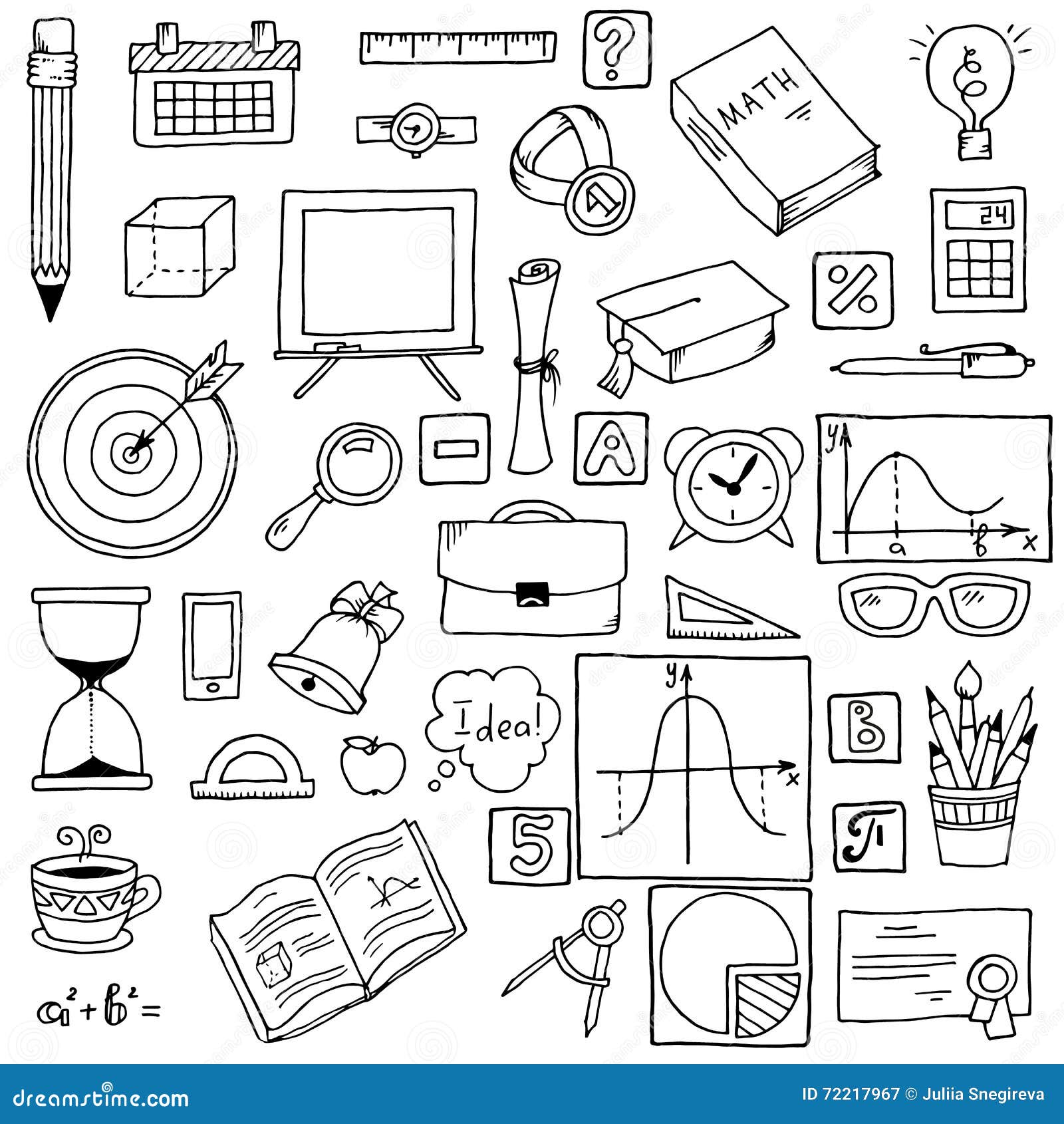 Illustration of Icons on a Mathematics Theme. Stock Vector ...
