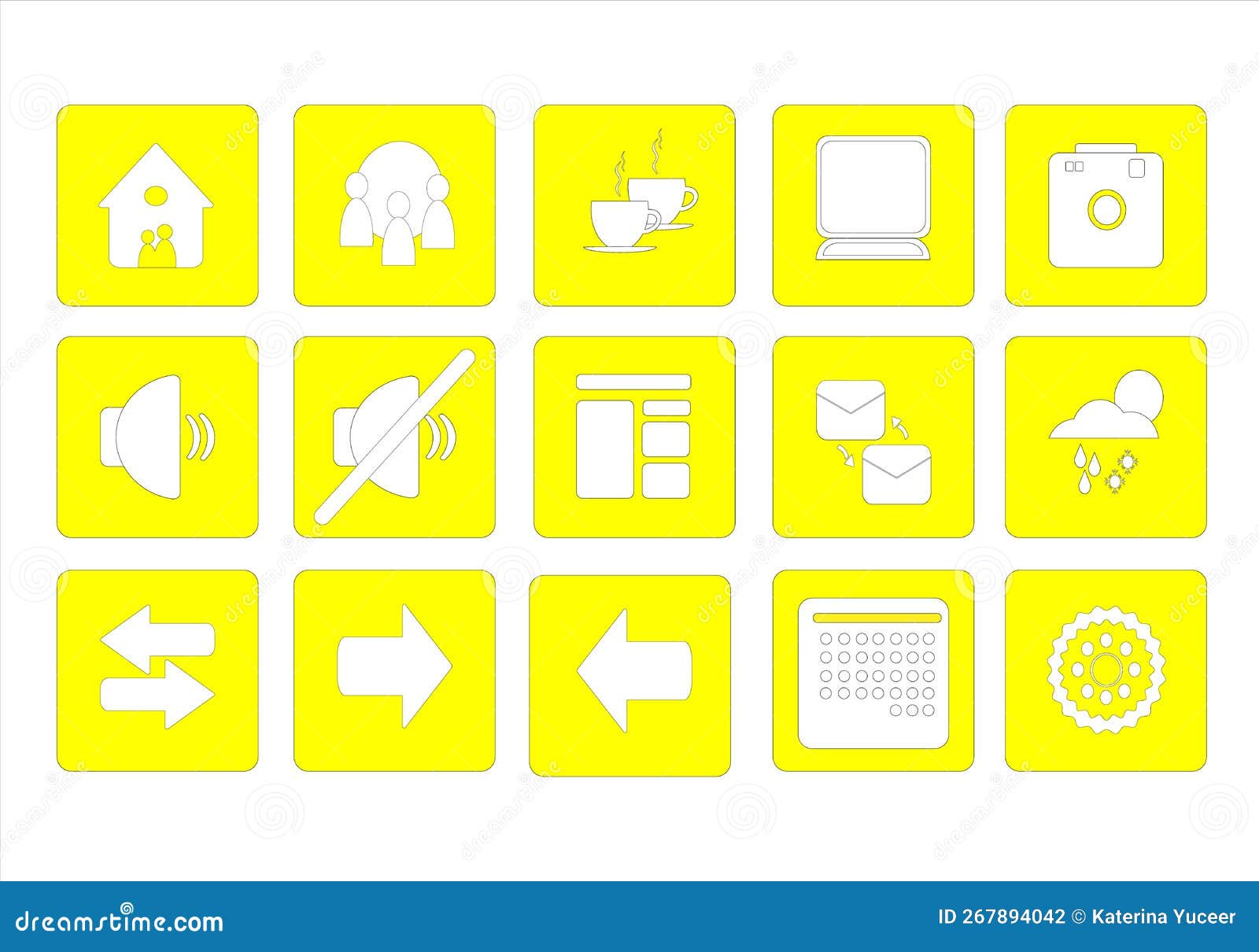 Illustration, Icons for Phone, Stroke Icons Stock Illustration ...