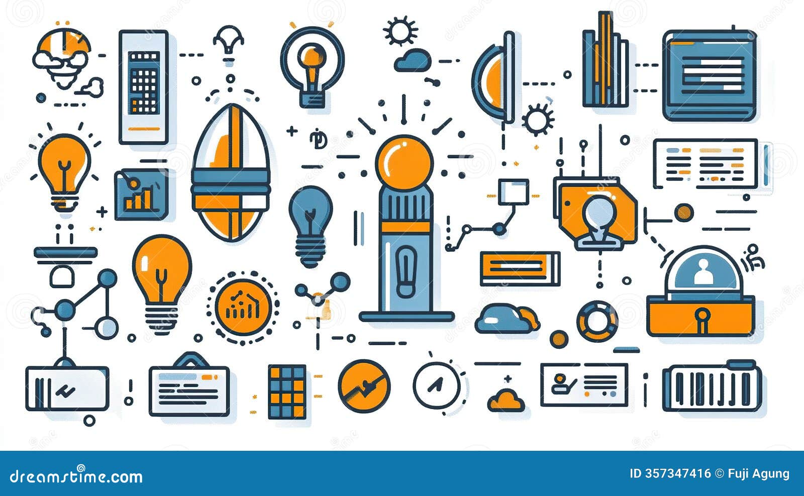 Illustration of Ideas, Innovation, and Data Analysis Stock Illustration ...