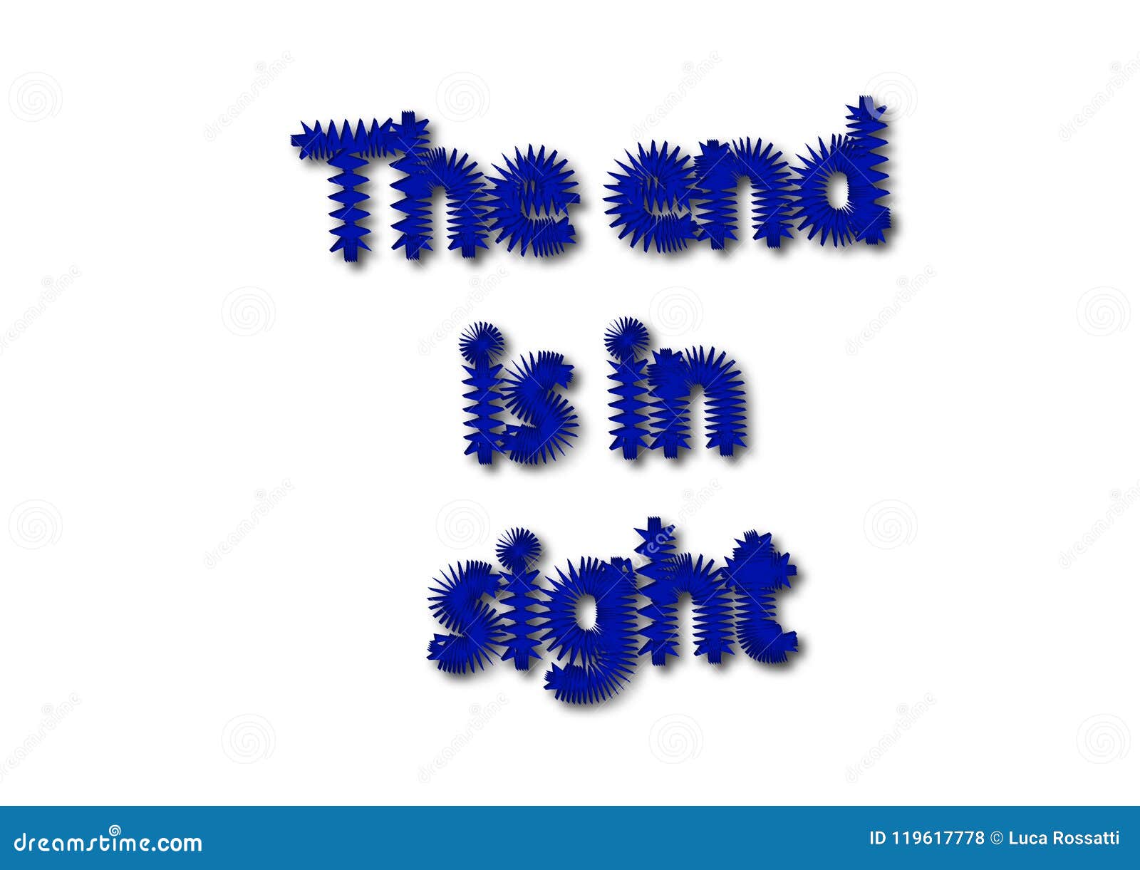 Illustration, Idiom Write the End is in Sight Isolated in a Whit Stock ...