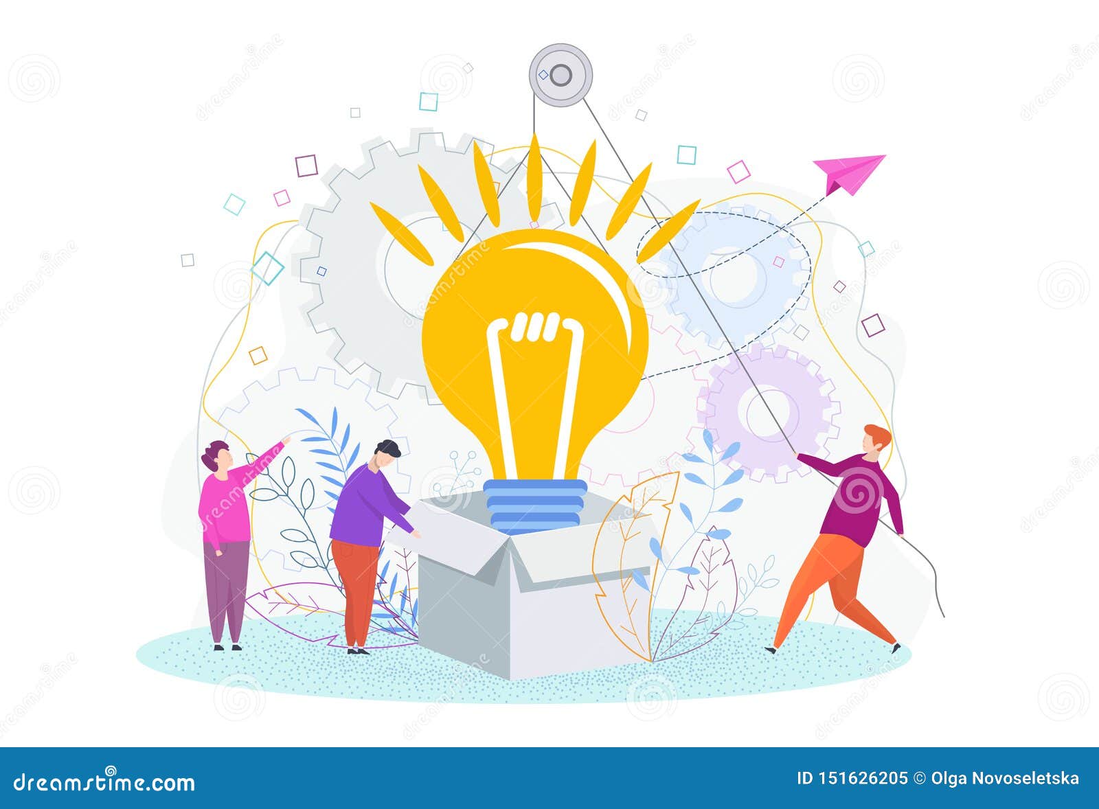 Illustration of Idioms Think Outside the Box. Stock Vector ...