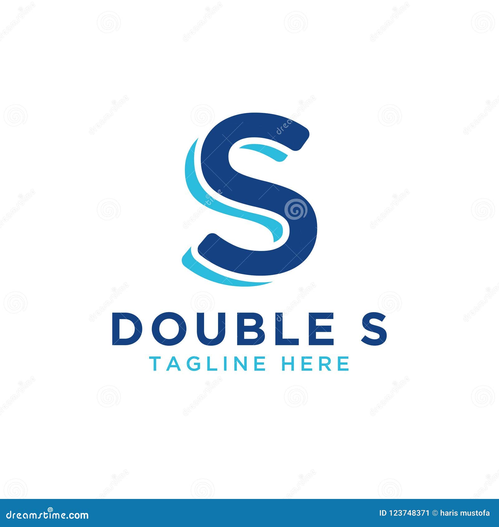 Initial Letter S Double Logo Design Template Stock Vector ...