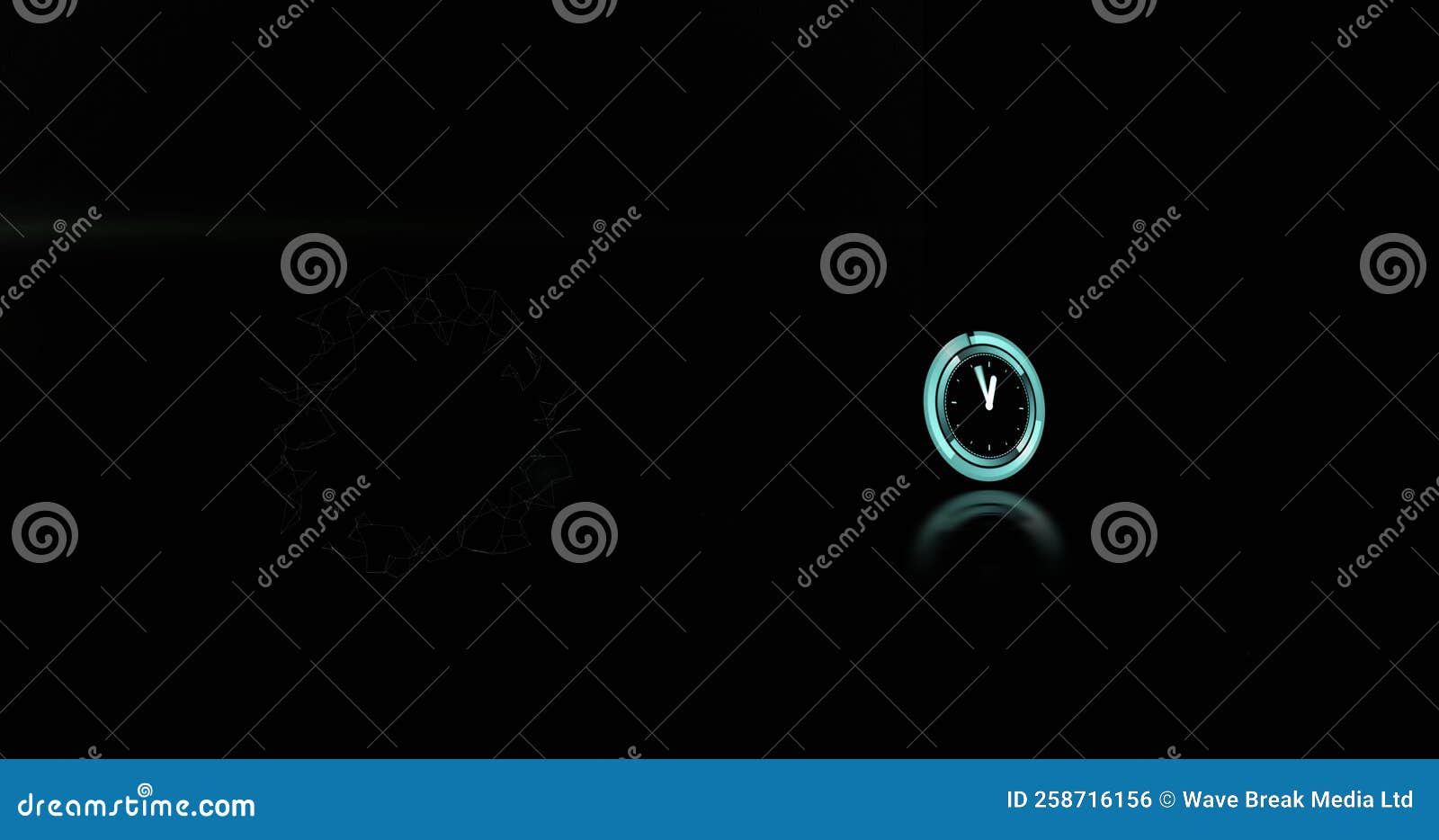 Illustration of Illuminated Digital Clock with Shadow Against Black ...
