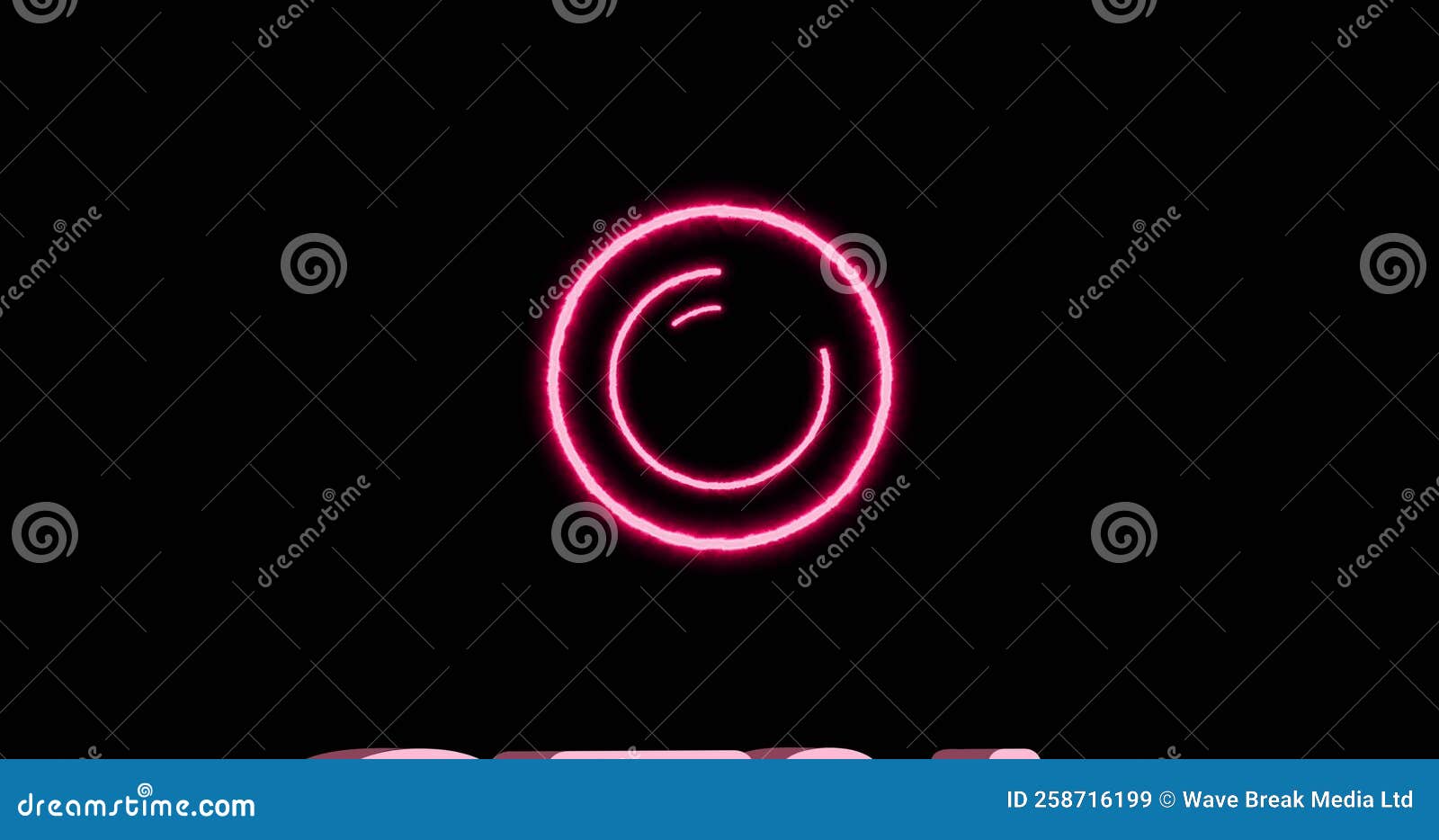 Illustration of Illuminated Pink Colored Circle Against Black ...
