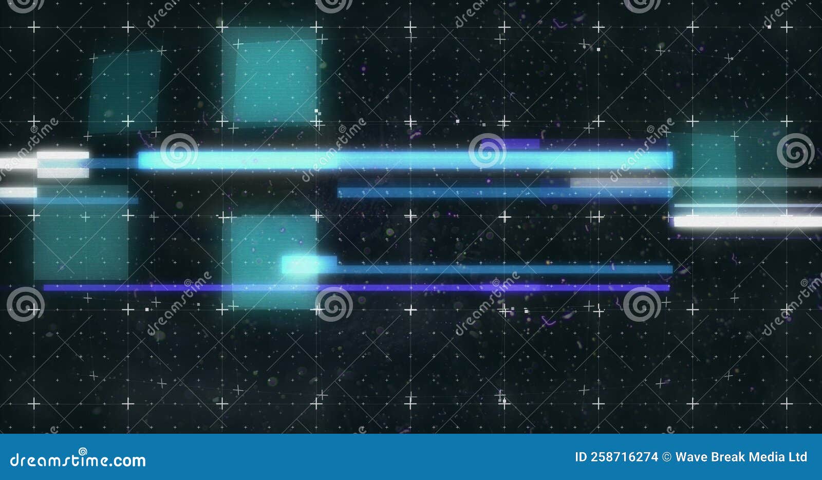 Illustration of Illuminated Squares and Lines with Grid Pattern Against ...
