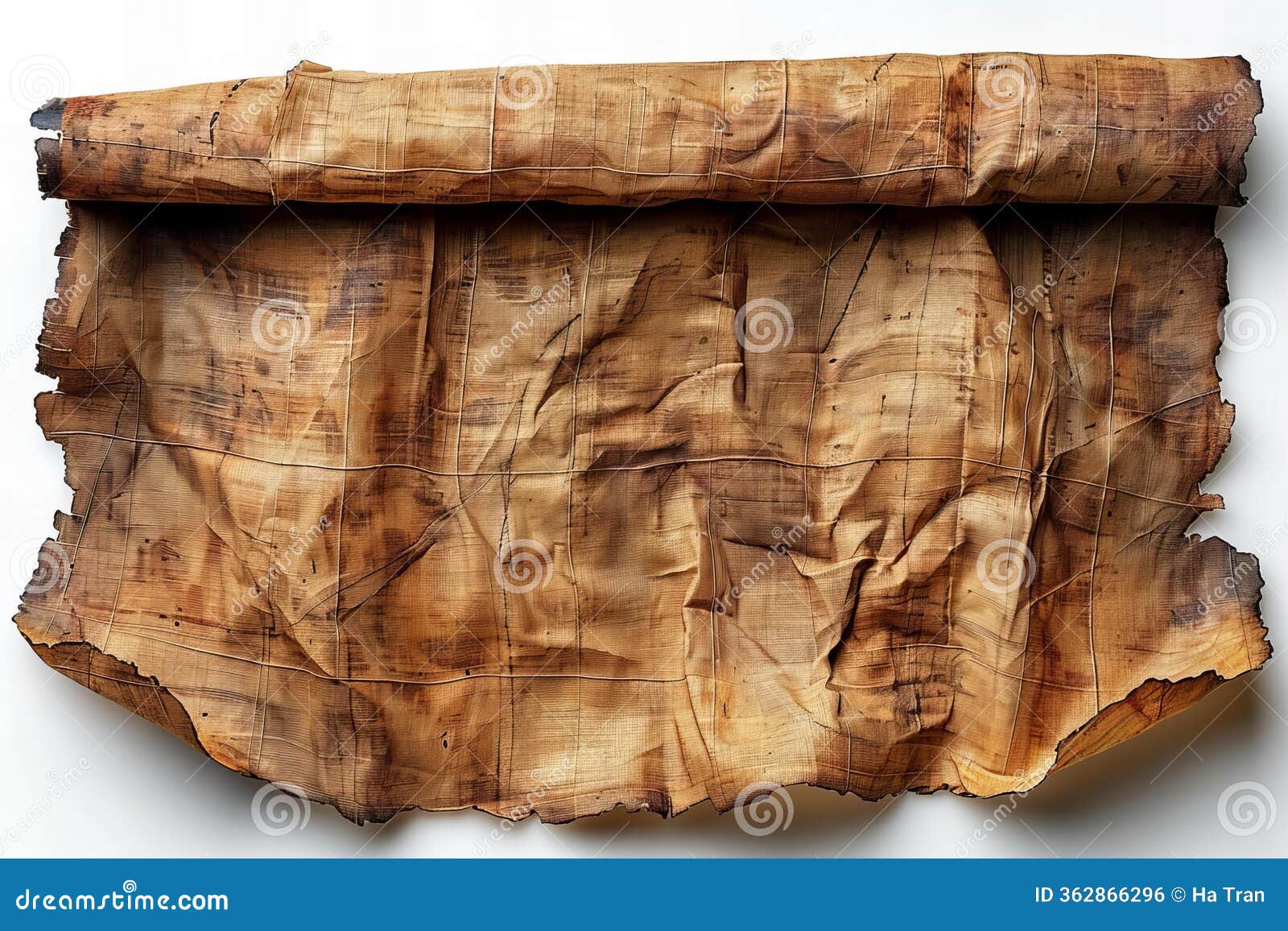 Illustration Of Ancient Papyrus Texture, Top View Isolated On White ...