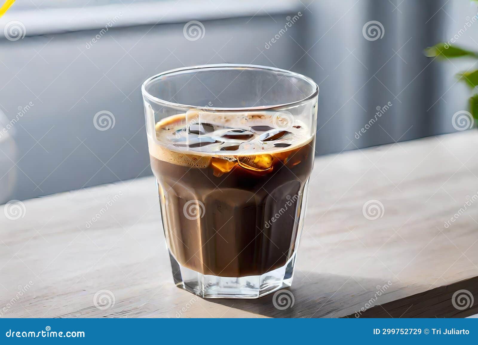 Cold Iced Coffee in a Cup with Ice Cubes Stock Illustration ...