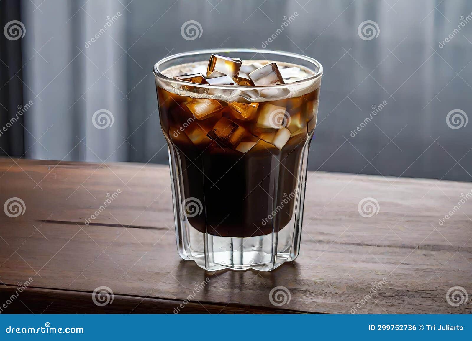 Cold Iced Coffee in a Cup with Ice Cubes Stock Illustration ...