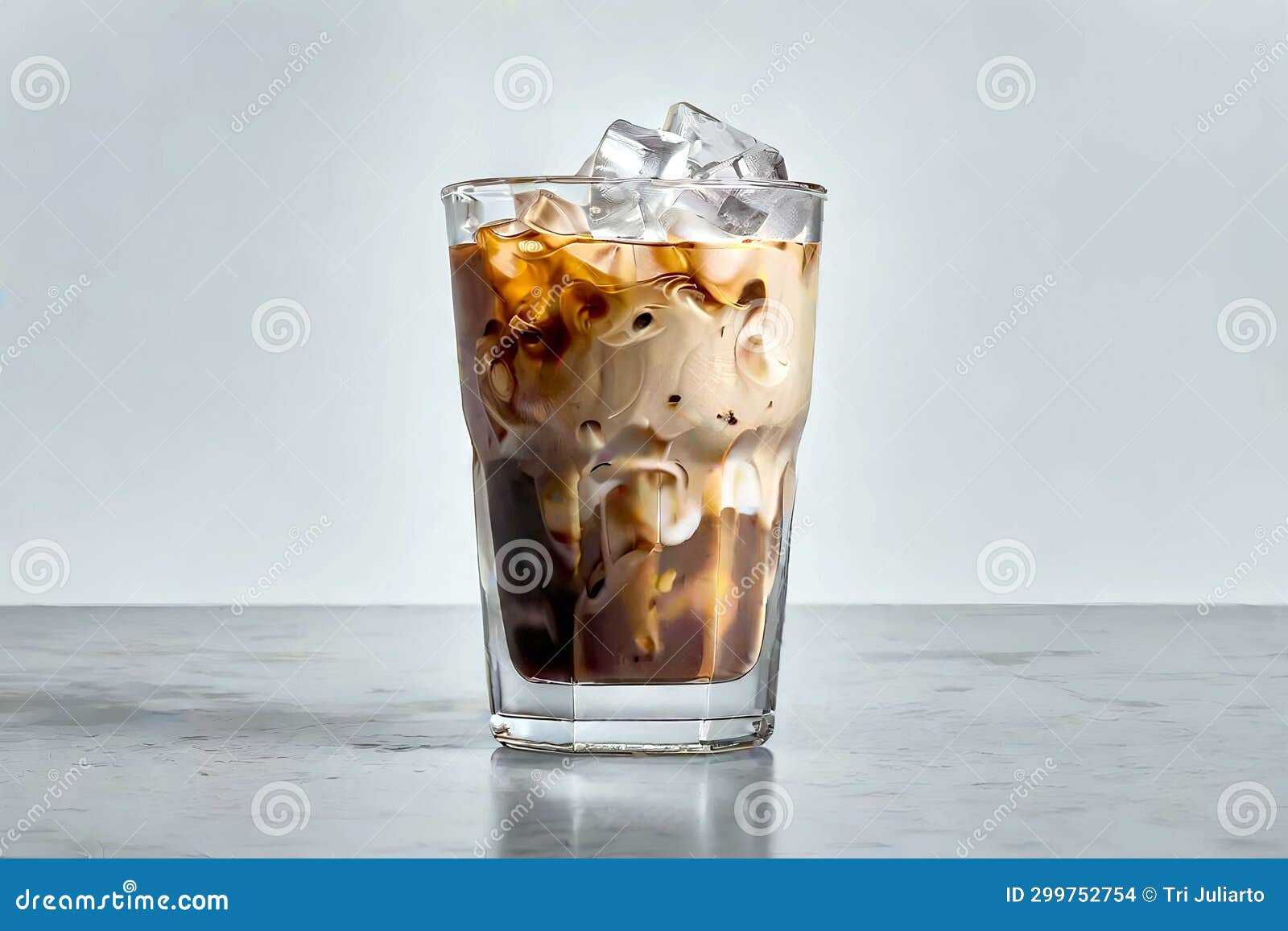 Cold Iced Coffee in a Cup with Ice Cubes Stock Illustration ...