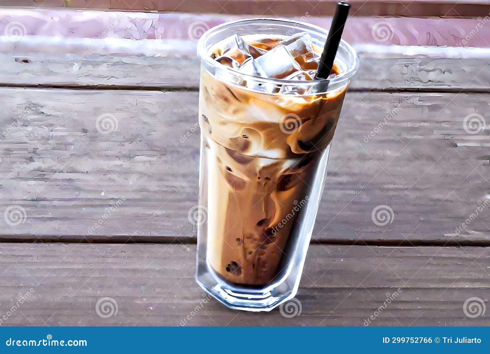 Cold Iced Coffee in a Cup with Ice Cubes Stock Illustration ...