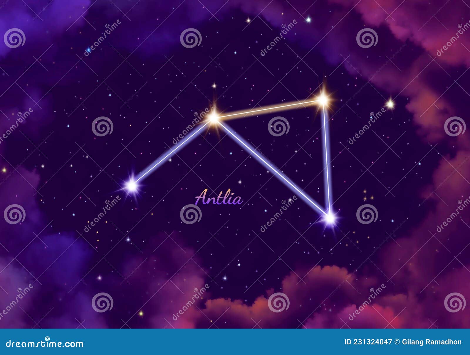 Illustration Image of the Constellation Antlia Stock Illustration ...