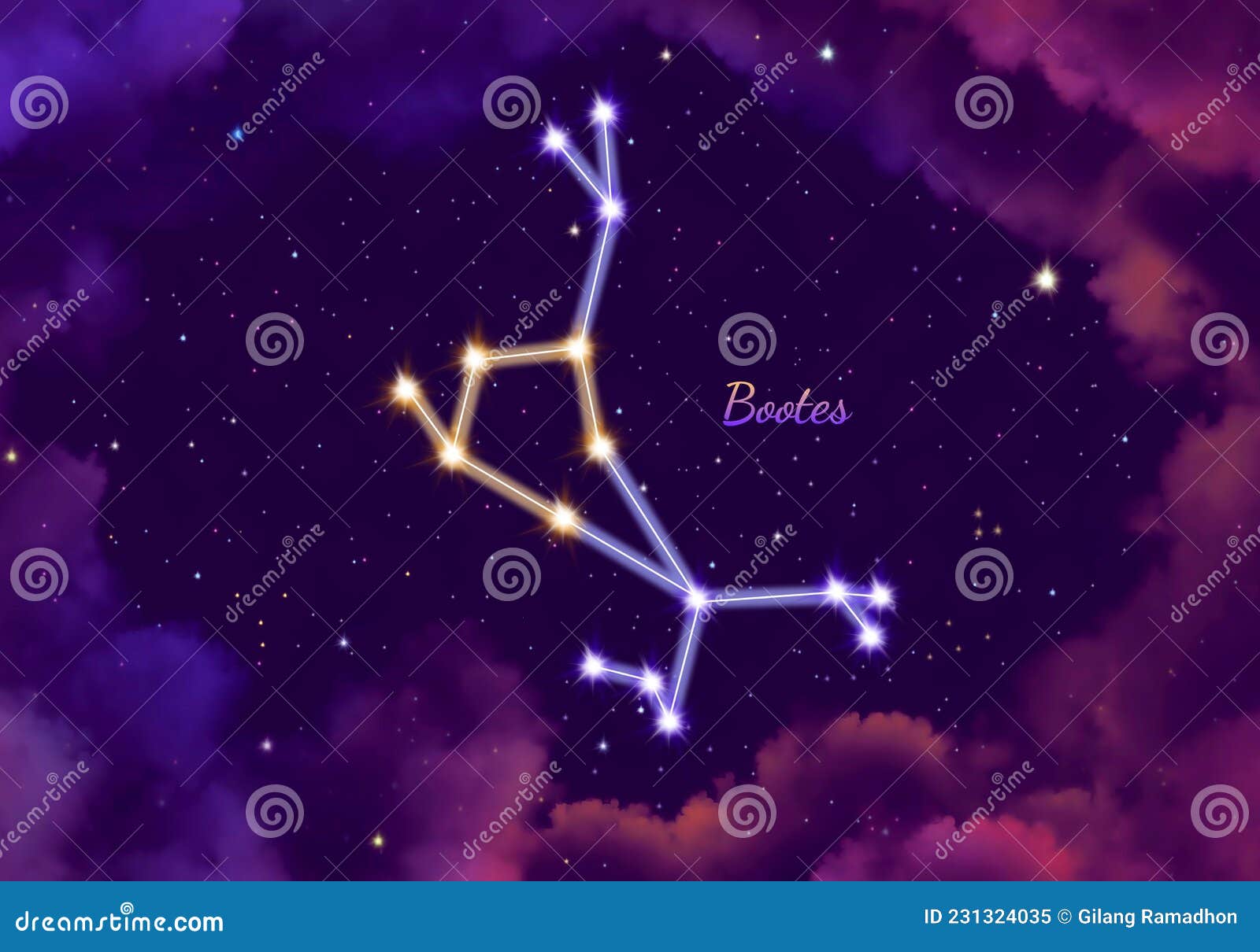 Illustration Image of the Constellation Bootes Stock Illustration ...