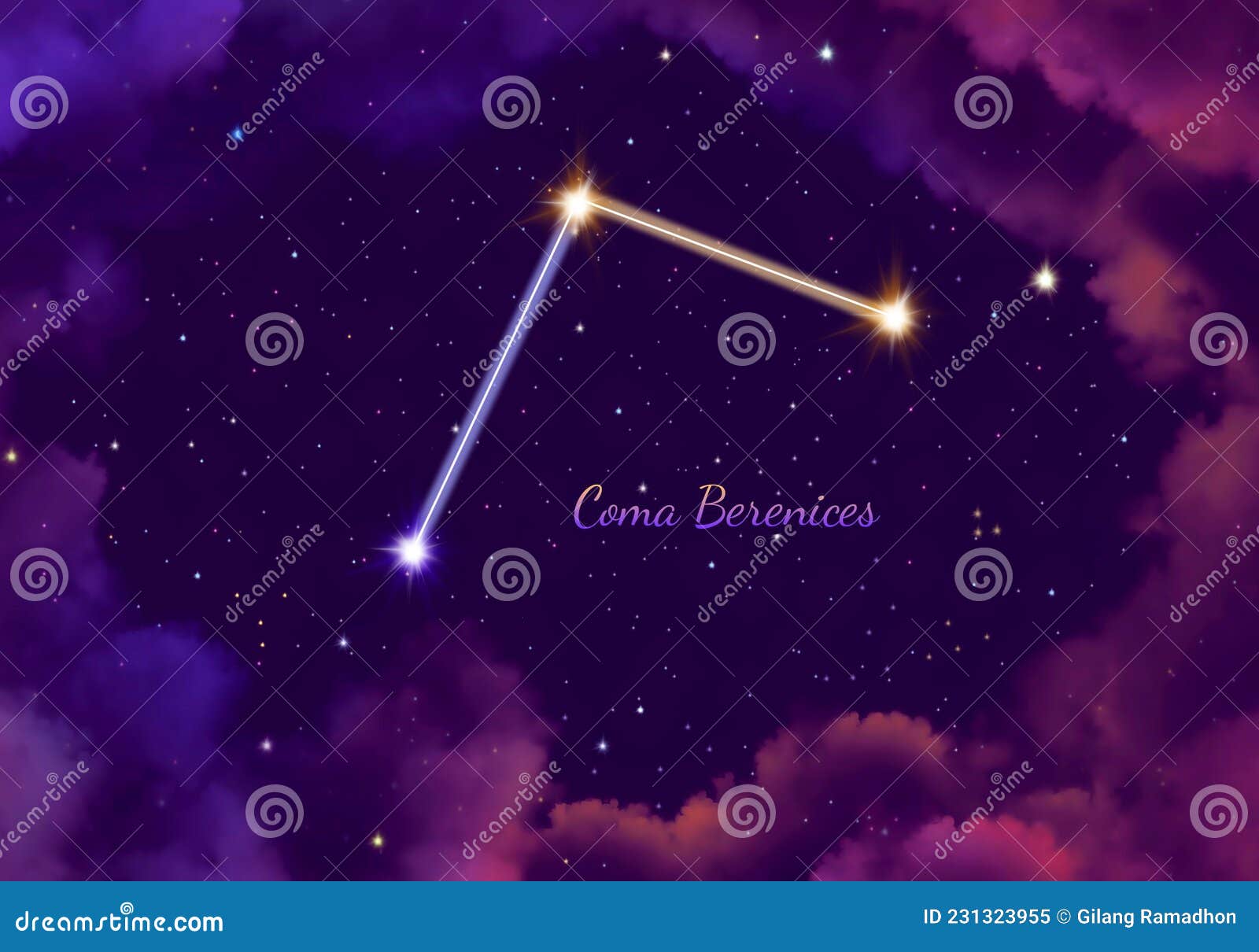Illustration Image of the Constellation Coma Berenices Stock ...