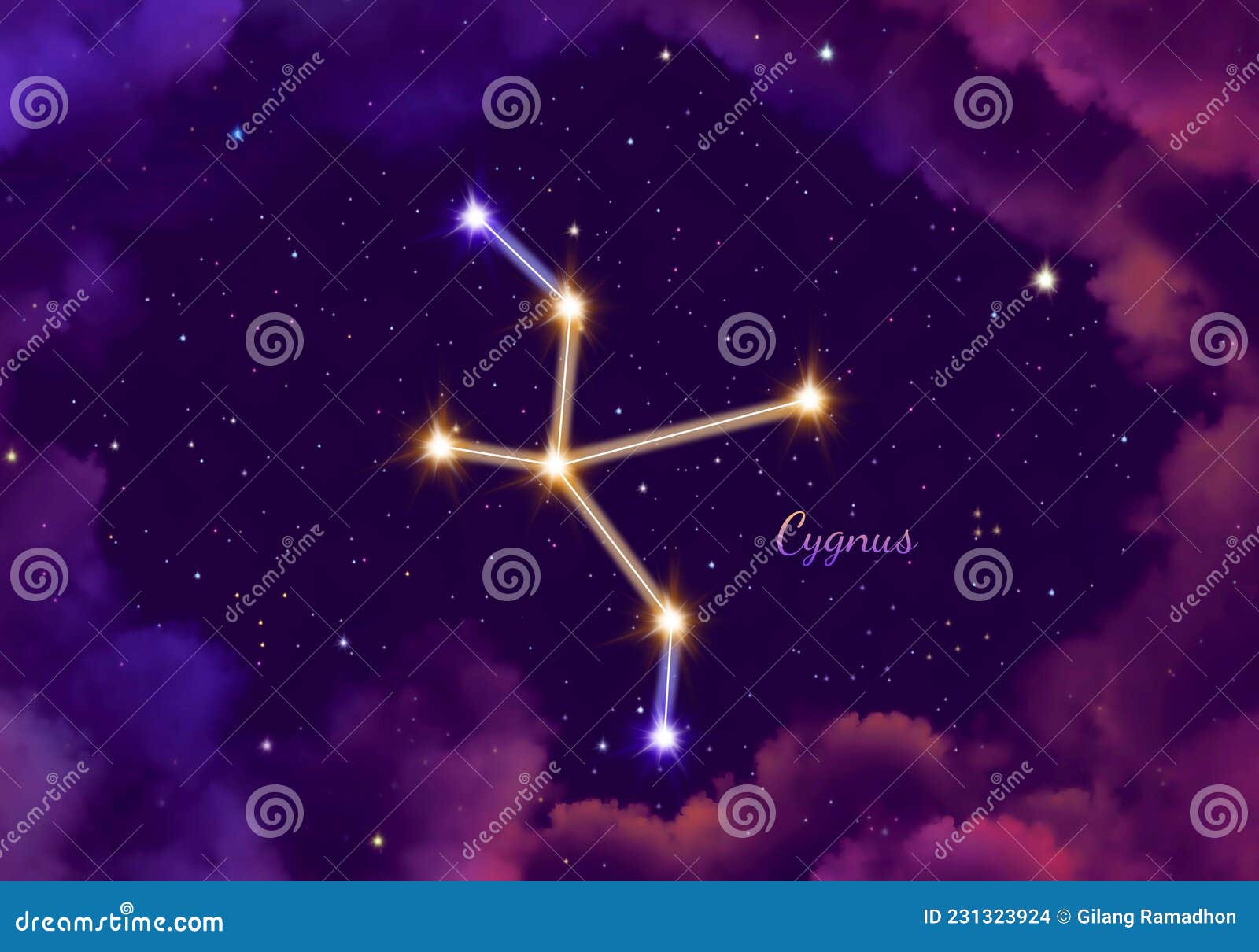 Constellation Cygnus, Cyg Isolated, Concept Of Starry Sky, Astronomy ...