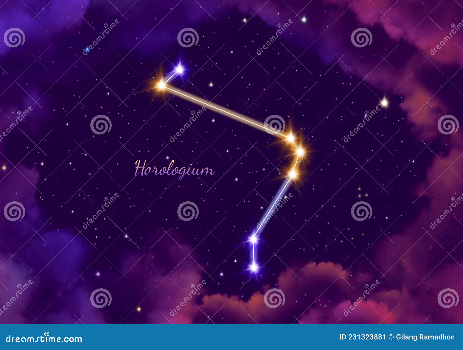 Illustration Image of the Constellation Horologium Stock Illustration ...