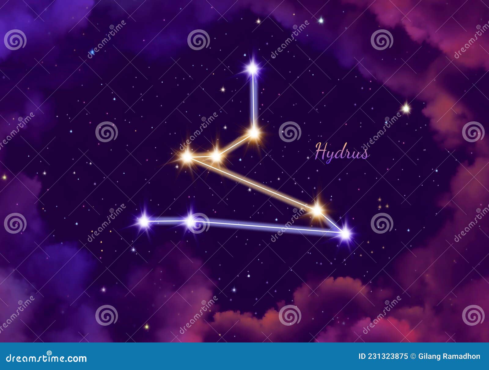 Illustration Image of the Constellation Hydrus Stock Illustration ...