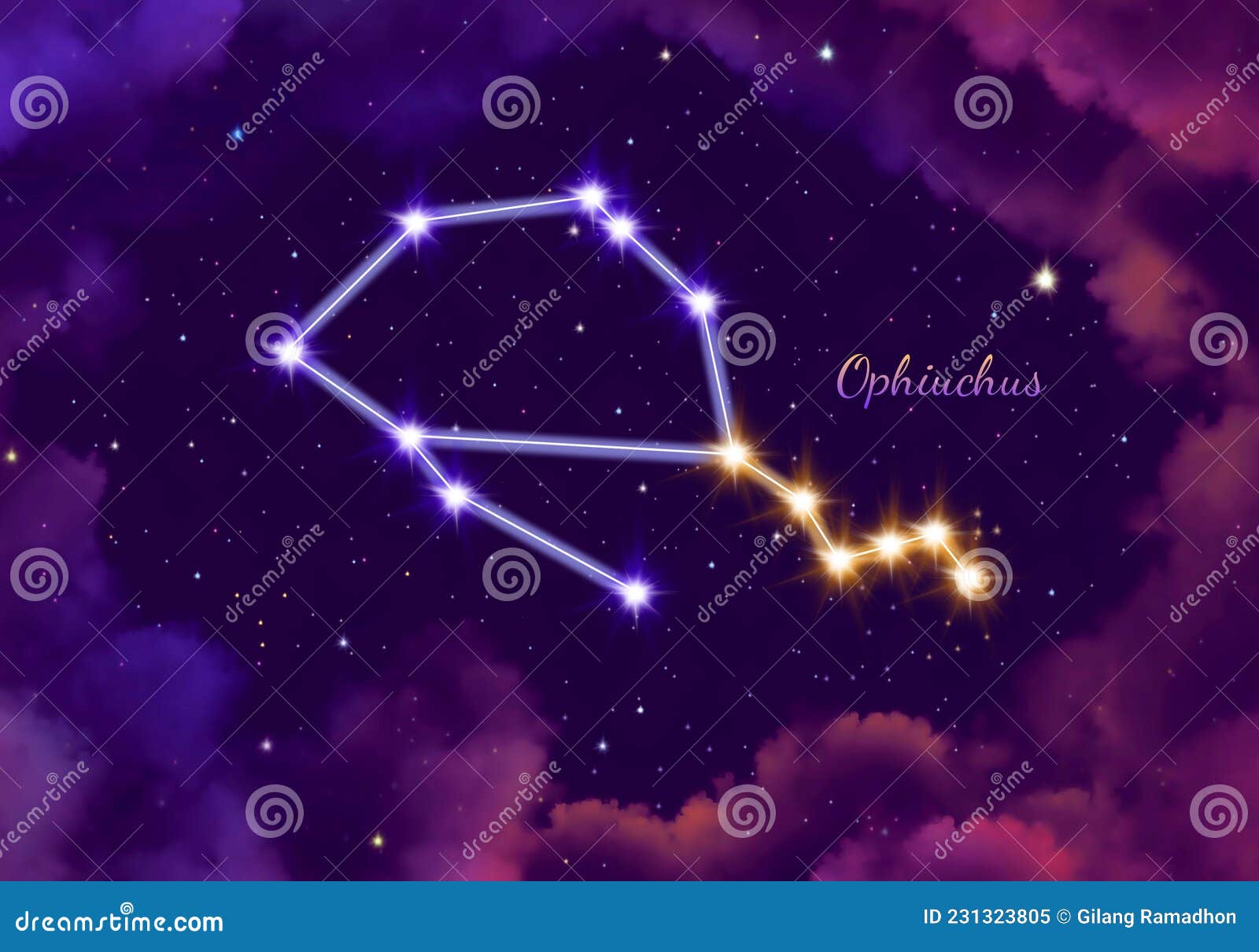 Illustration Image of the Constellation Ophiuchus Stock Illustration ...