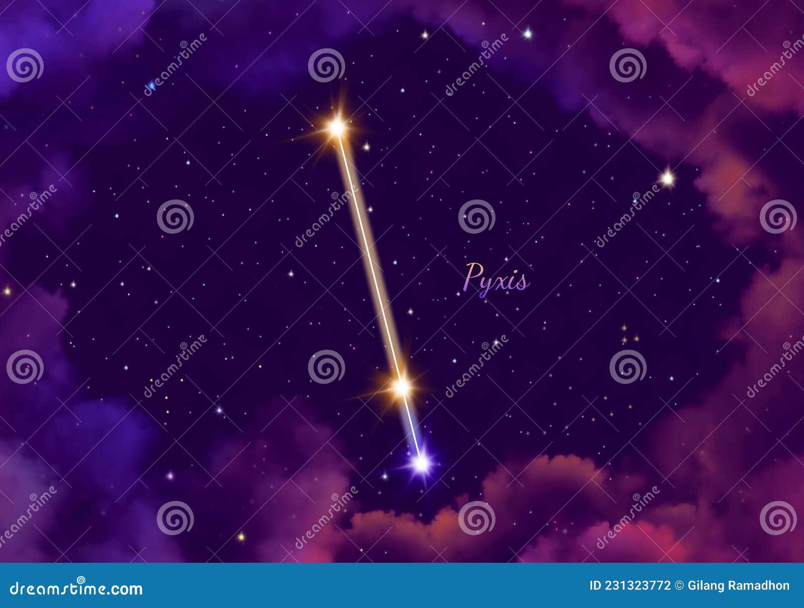 The Constellation Pyxis Cartoon Vector | CartoonDealer.com #120032803