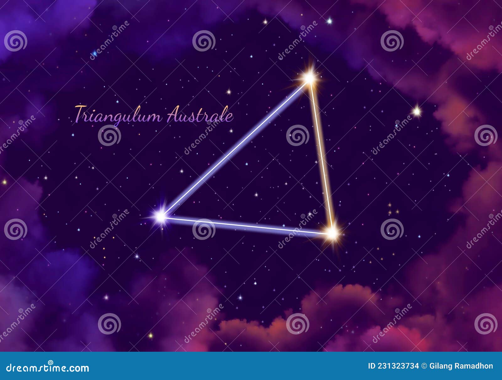 Triangulum Australe Constellation. Starry Night Sky. Cluster Of Stars ...