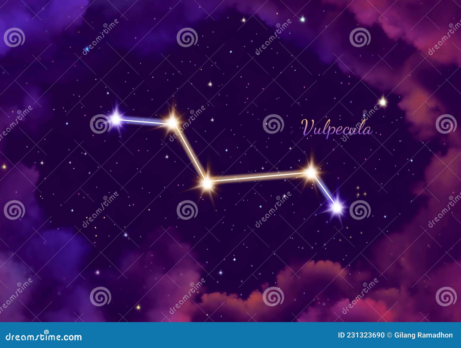 Illustration Image of the Constellation Vulpecula Stock Illustration ...