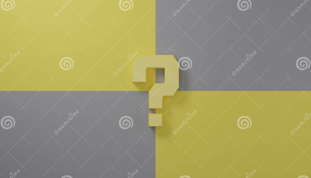 Question Marks Symbol Shape on Gray and Yellow Wall, Concept of Unknown ...