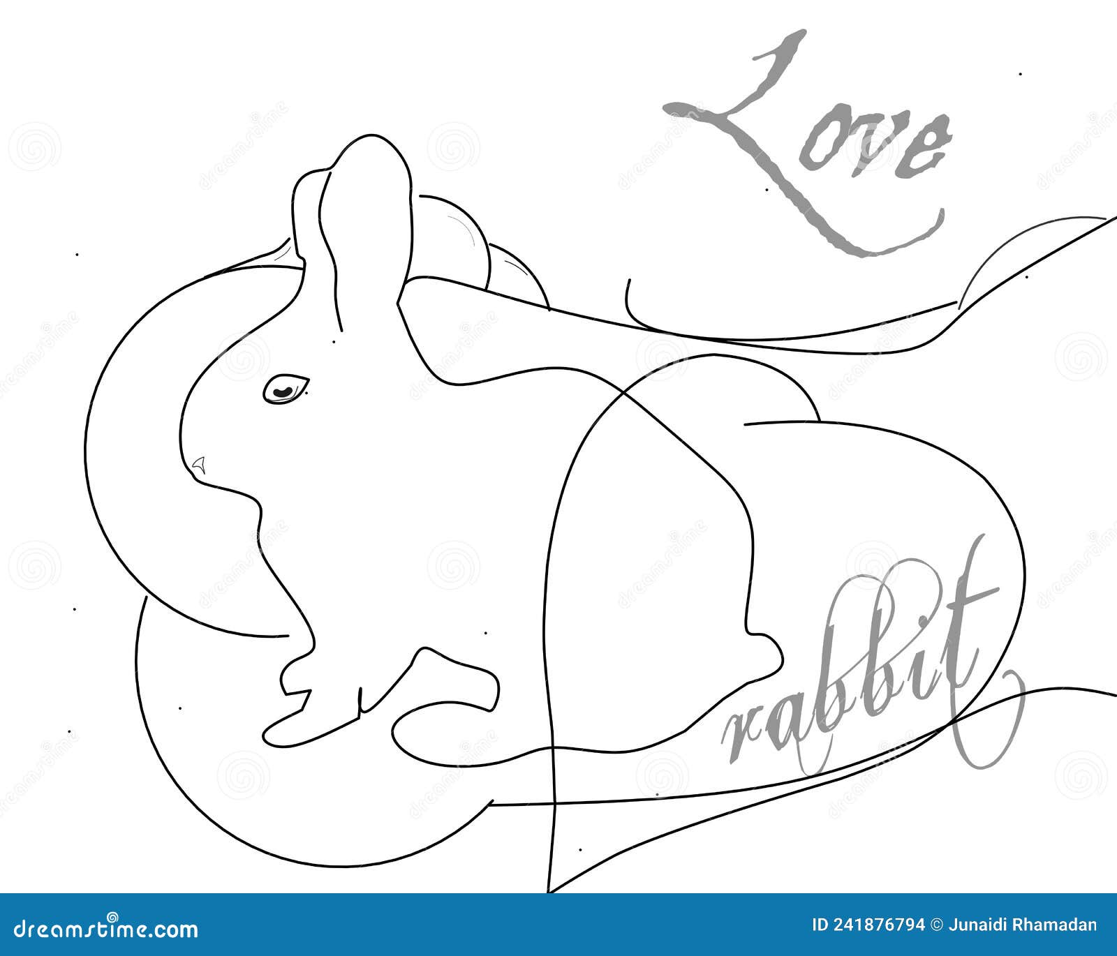 Illustration Image of Sketch Rabbit Love Stock Illustration ...