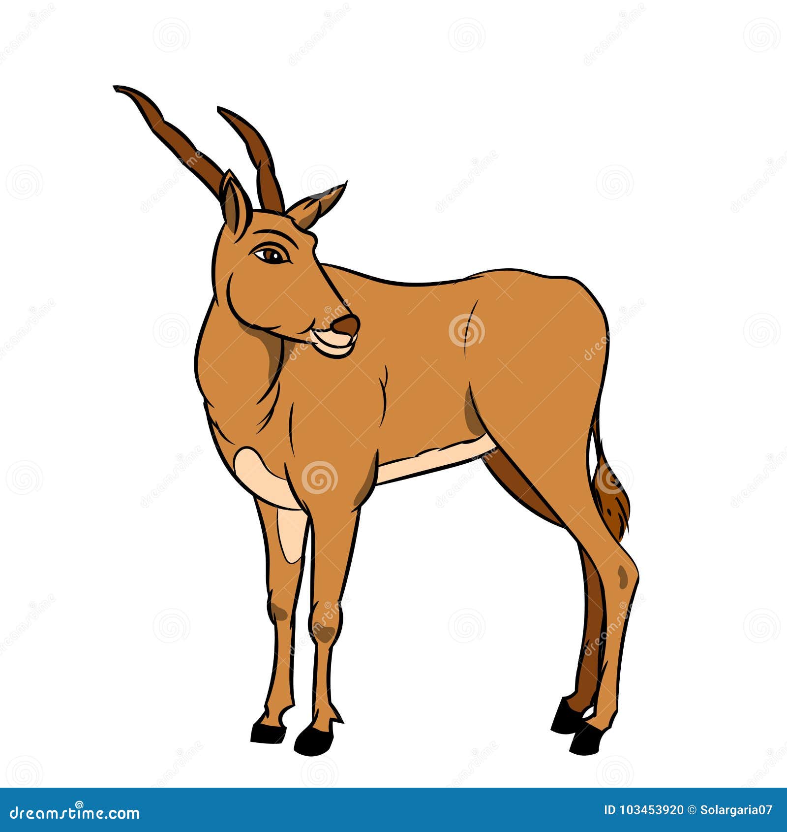 Impala - Vector Illustration Sketch Hand Drawn With Black Lines ...