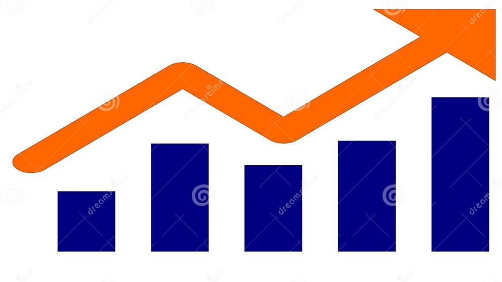 Illustration of an Increase on a Graph with an Arrow Stock Illustration ...