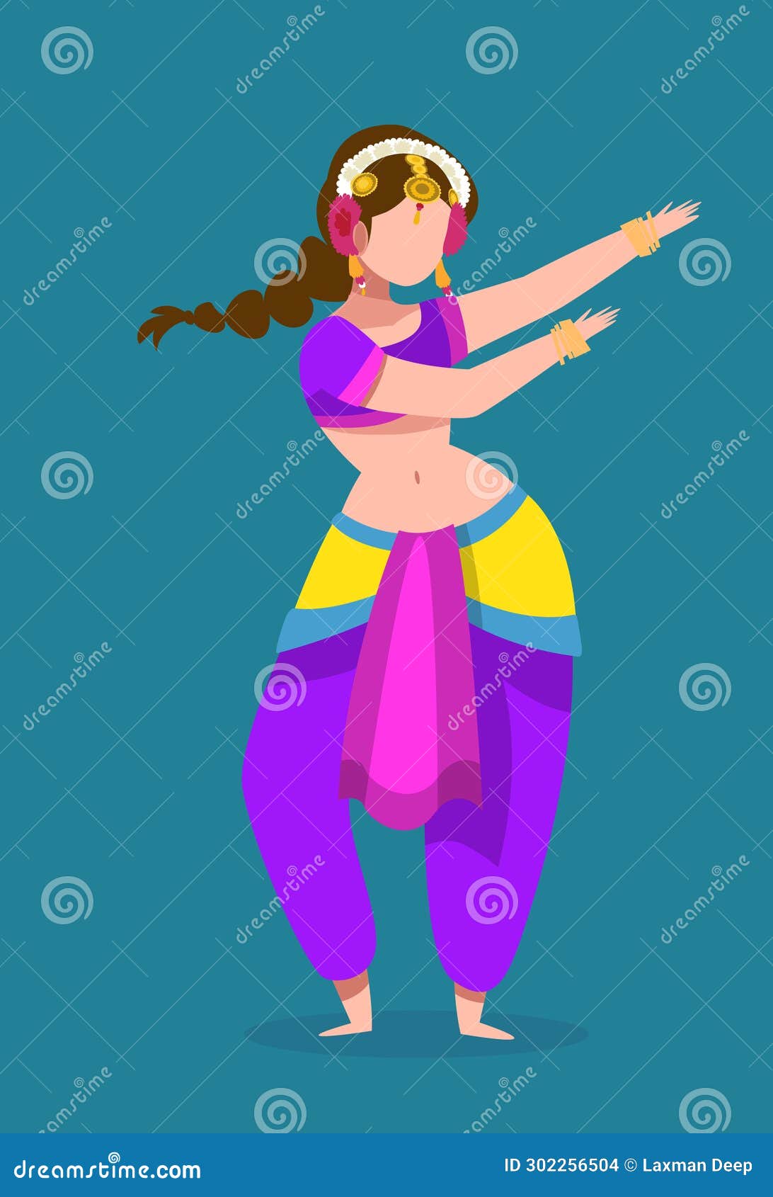 Indian Classical Dancer Stock Illustration Illustration Of