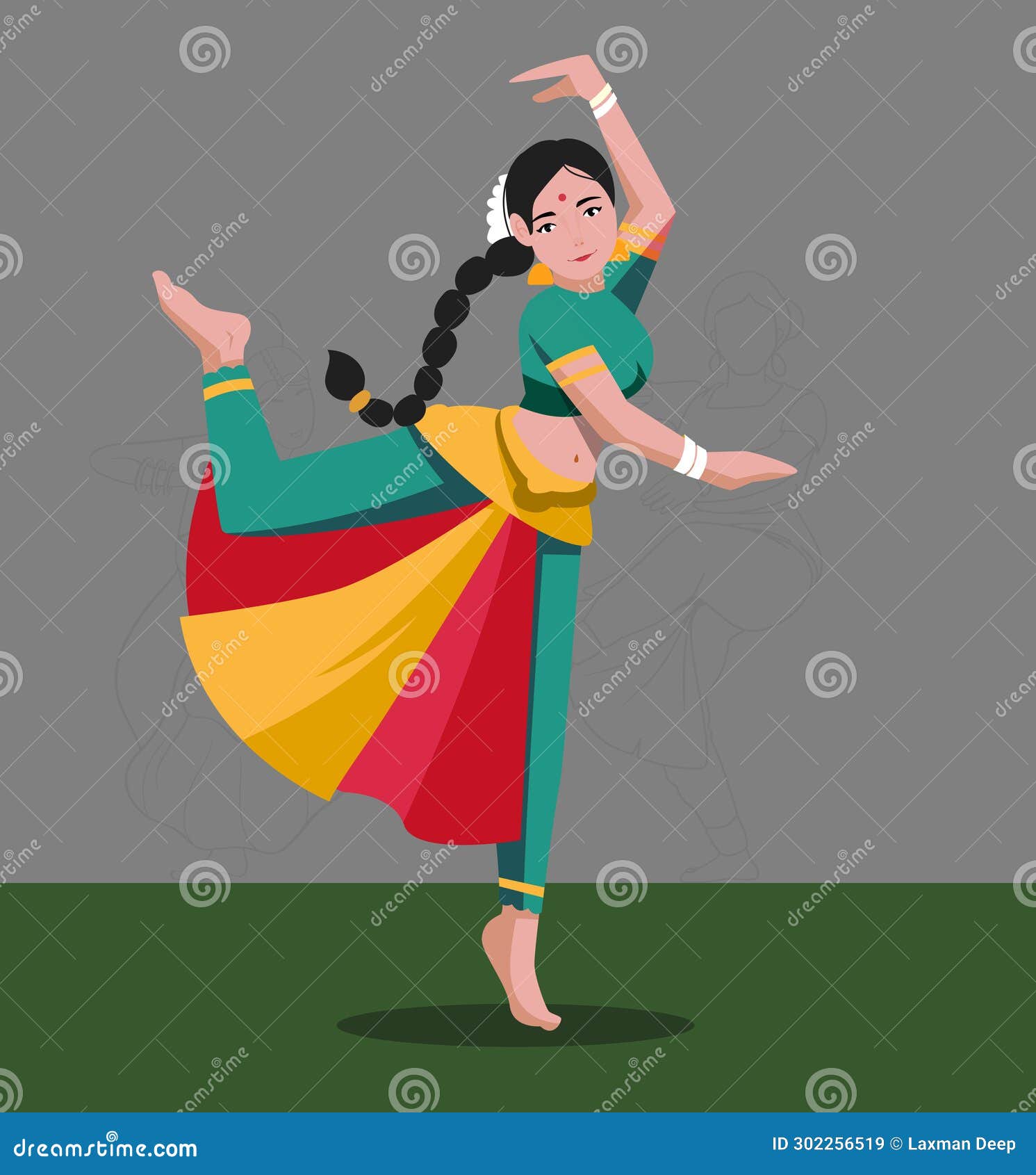 Indian Classical Dancer Stock Illustration Illustration Of Folk