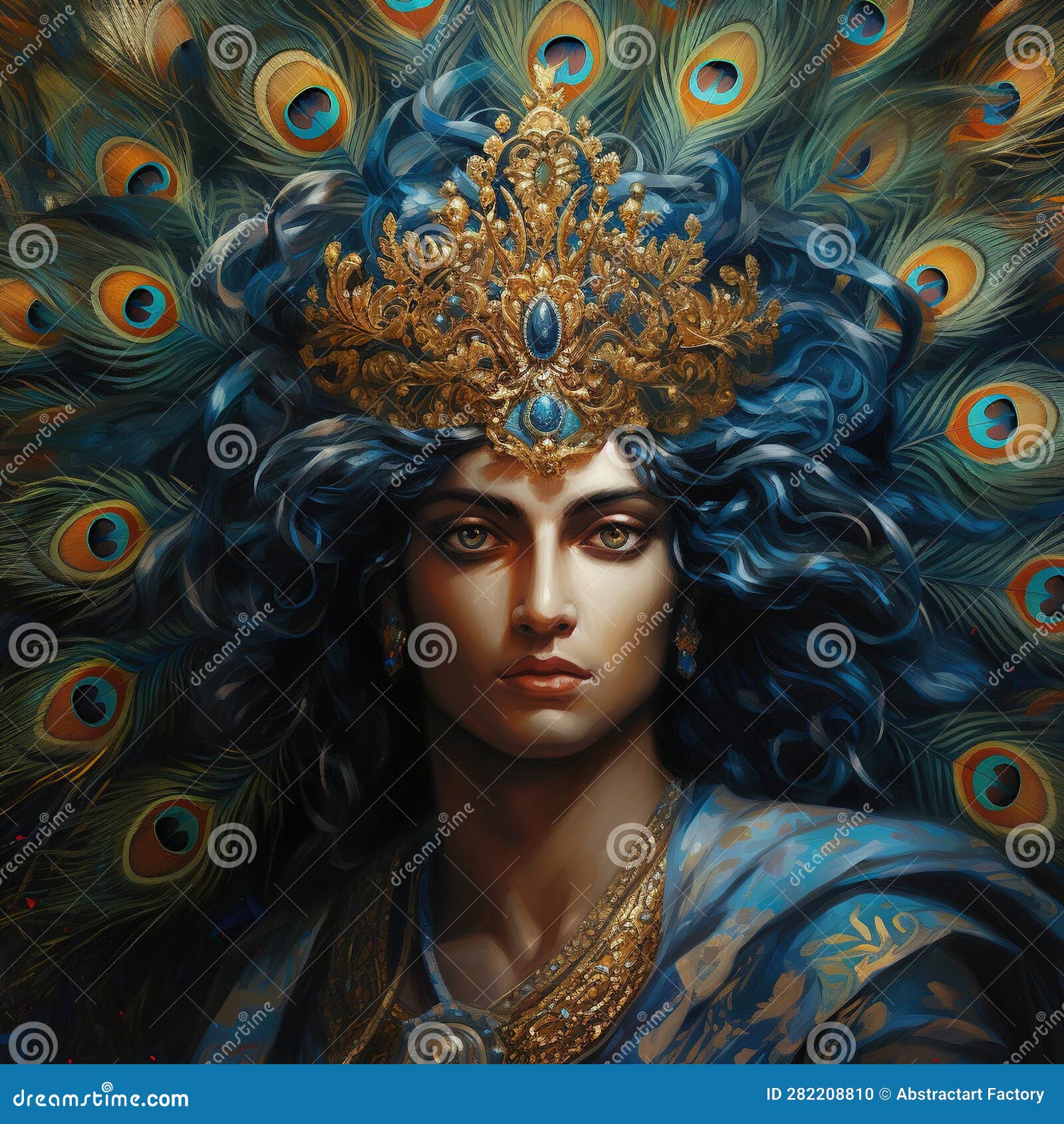 Illustration of Indian God, Feather, Flute or Bansuri. Ai Generated ...