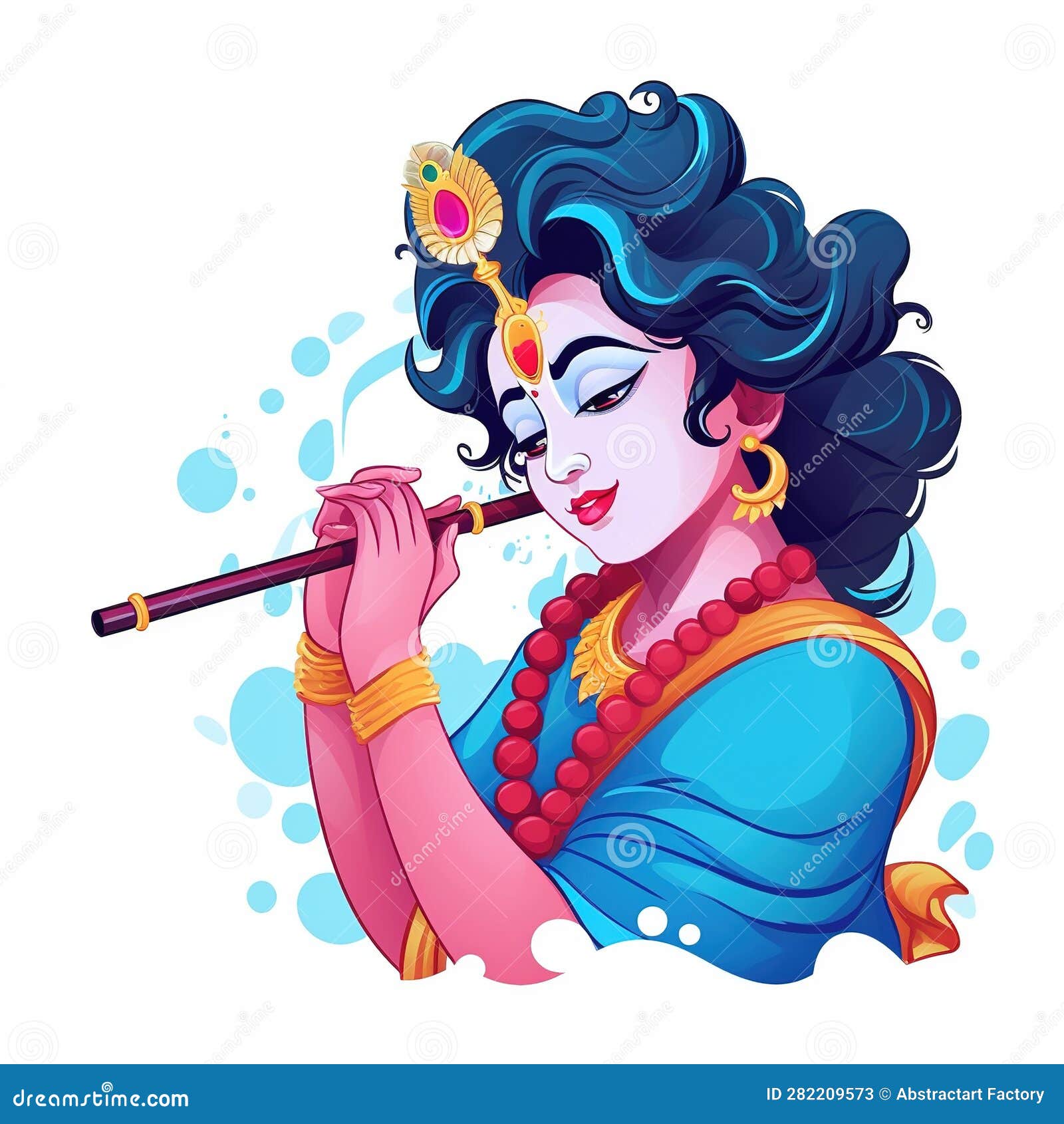Illustration of Indian God, Feather, Flute or Bansuri. Ai Generated ...