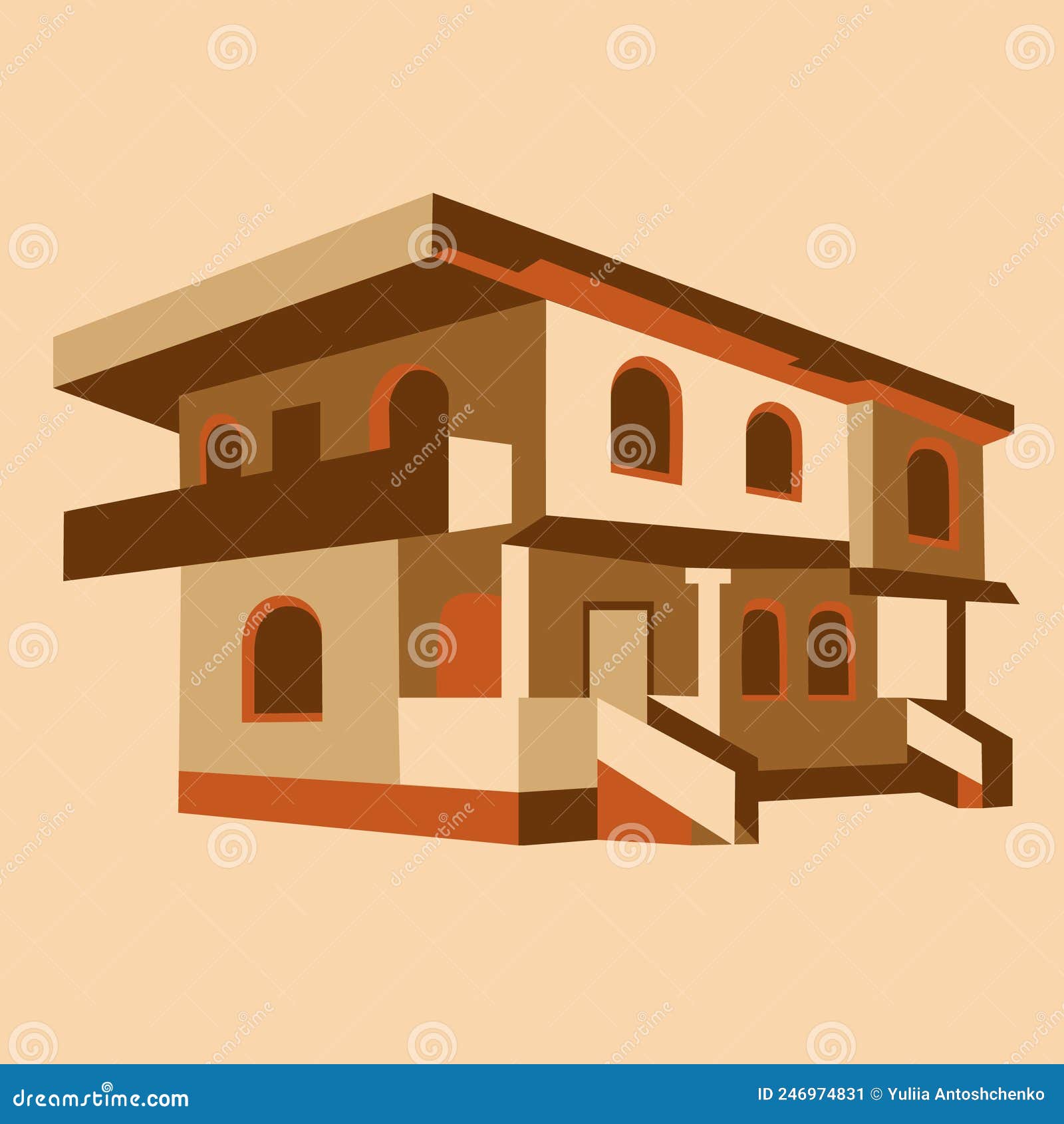Illustration of an Indian House. Stock Vector - Illustration of design ...