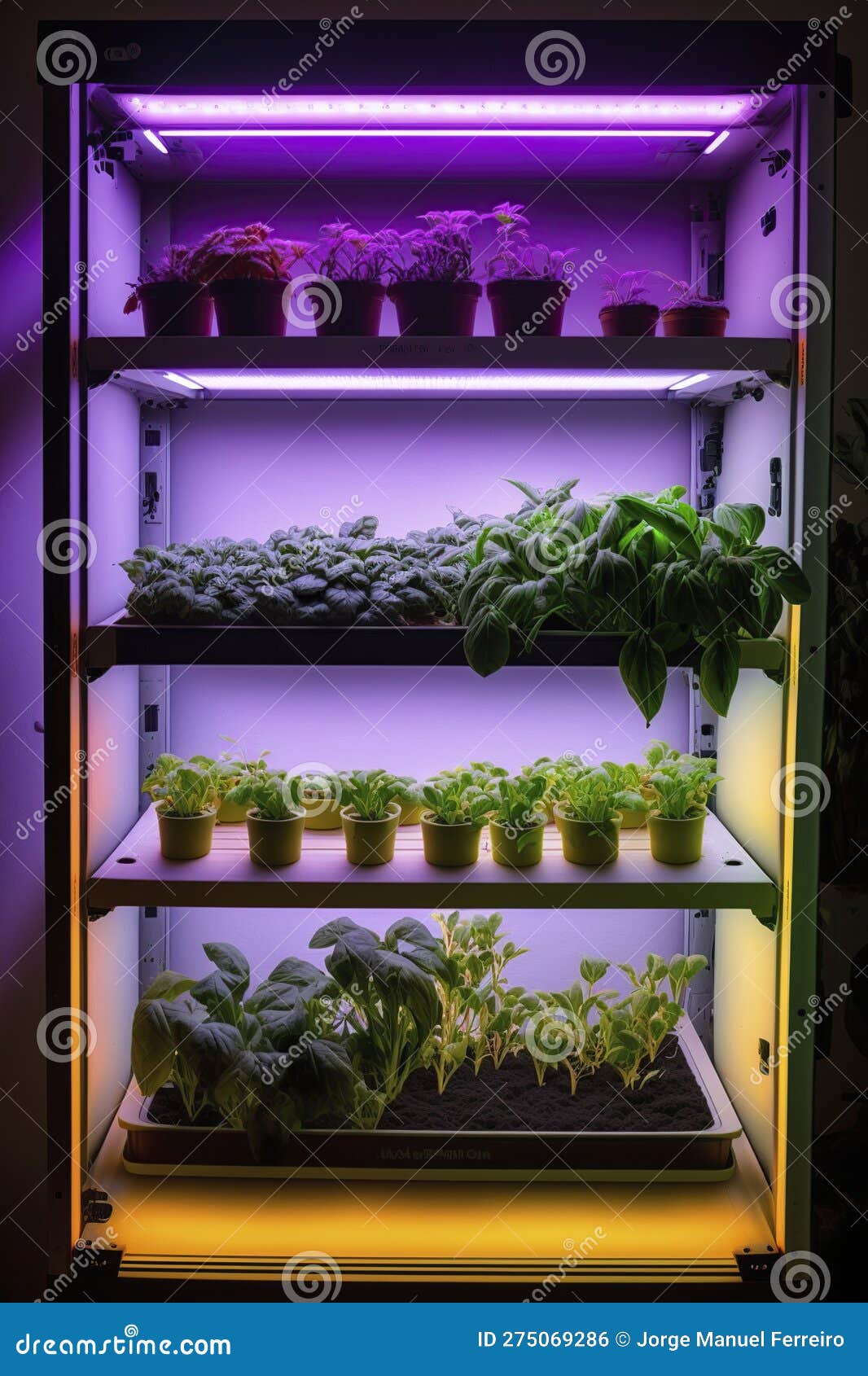 Illustration, an Indoor Cultivation System Planted Growing Plants ...