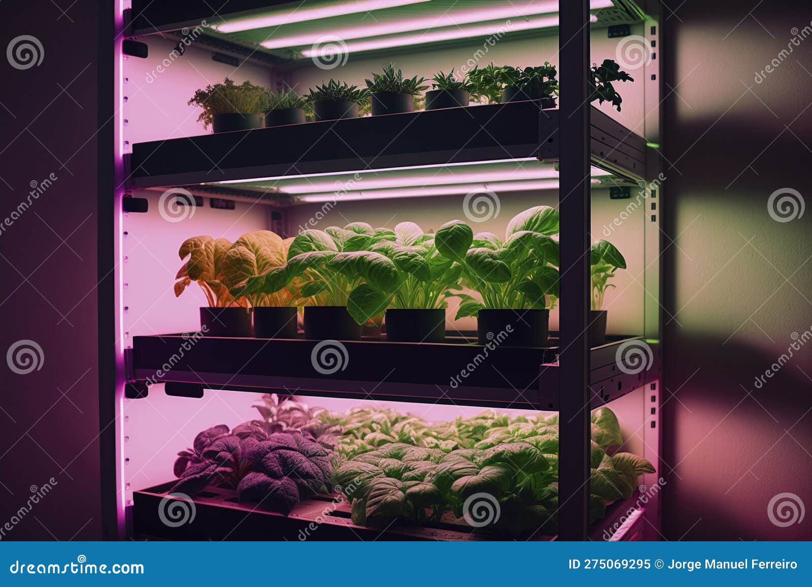 Illustration, an Indoor Cultivation System Planted Growing Plants ...