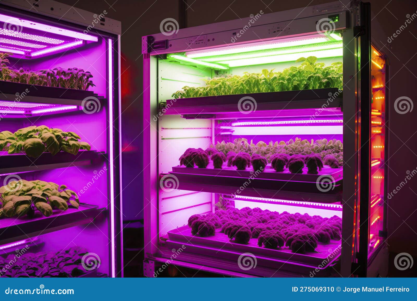 Illustration, an Indoor Cultivation System Planted Growing Plants ...