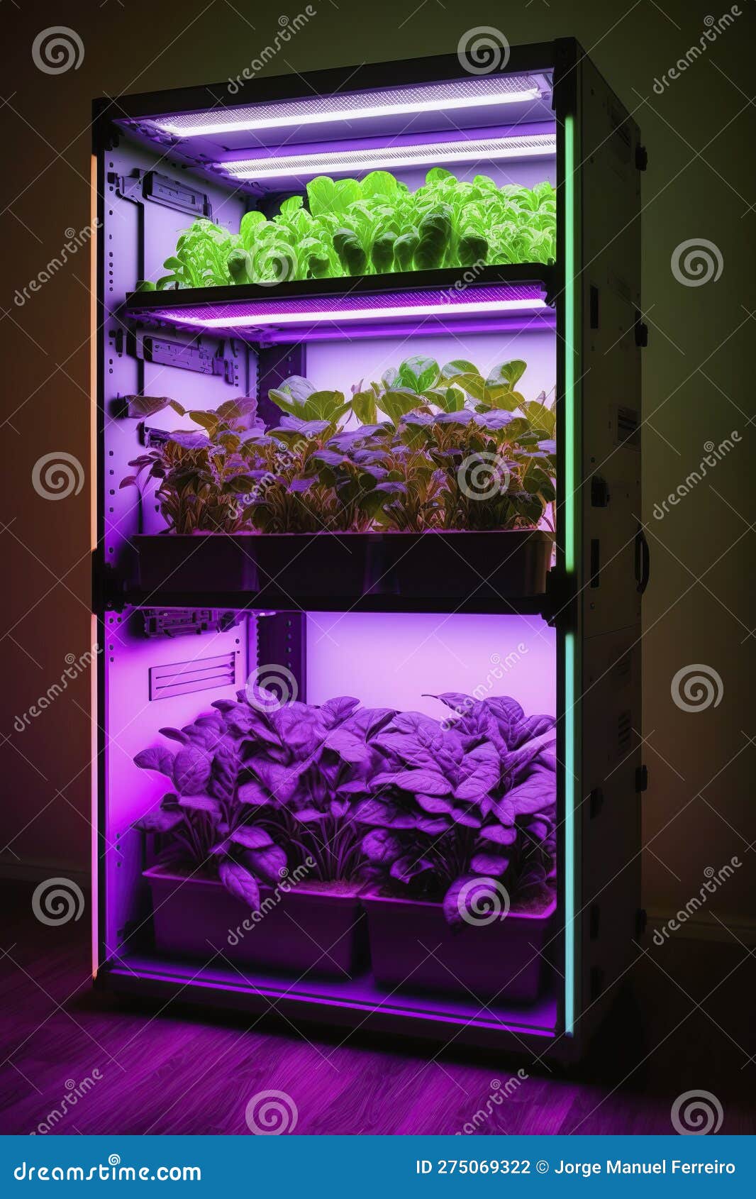 Illustration, an Indoor Cultivation System Planted Growing Plants ...