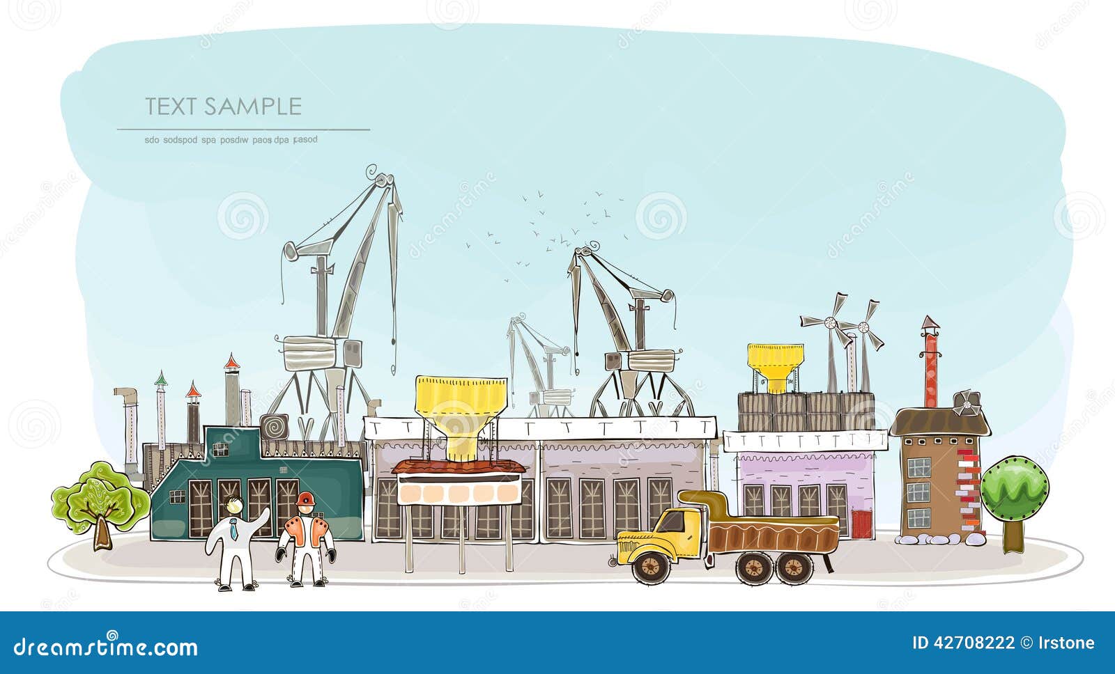 Illustration Industrielle De Vue Illustration Stock - Illustration du ...